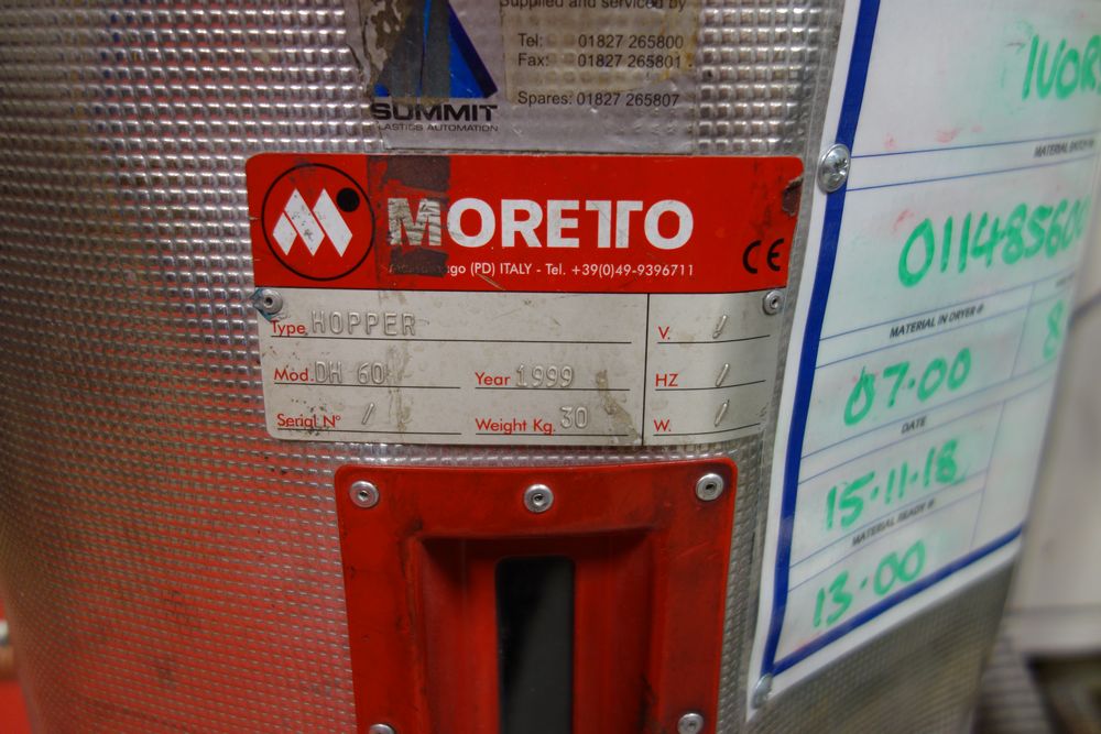 Moretto Model DH60 Mobile Twin Hopper Dryer Unit