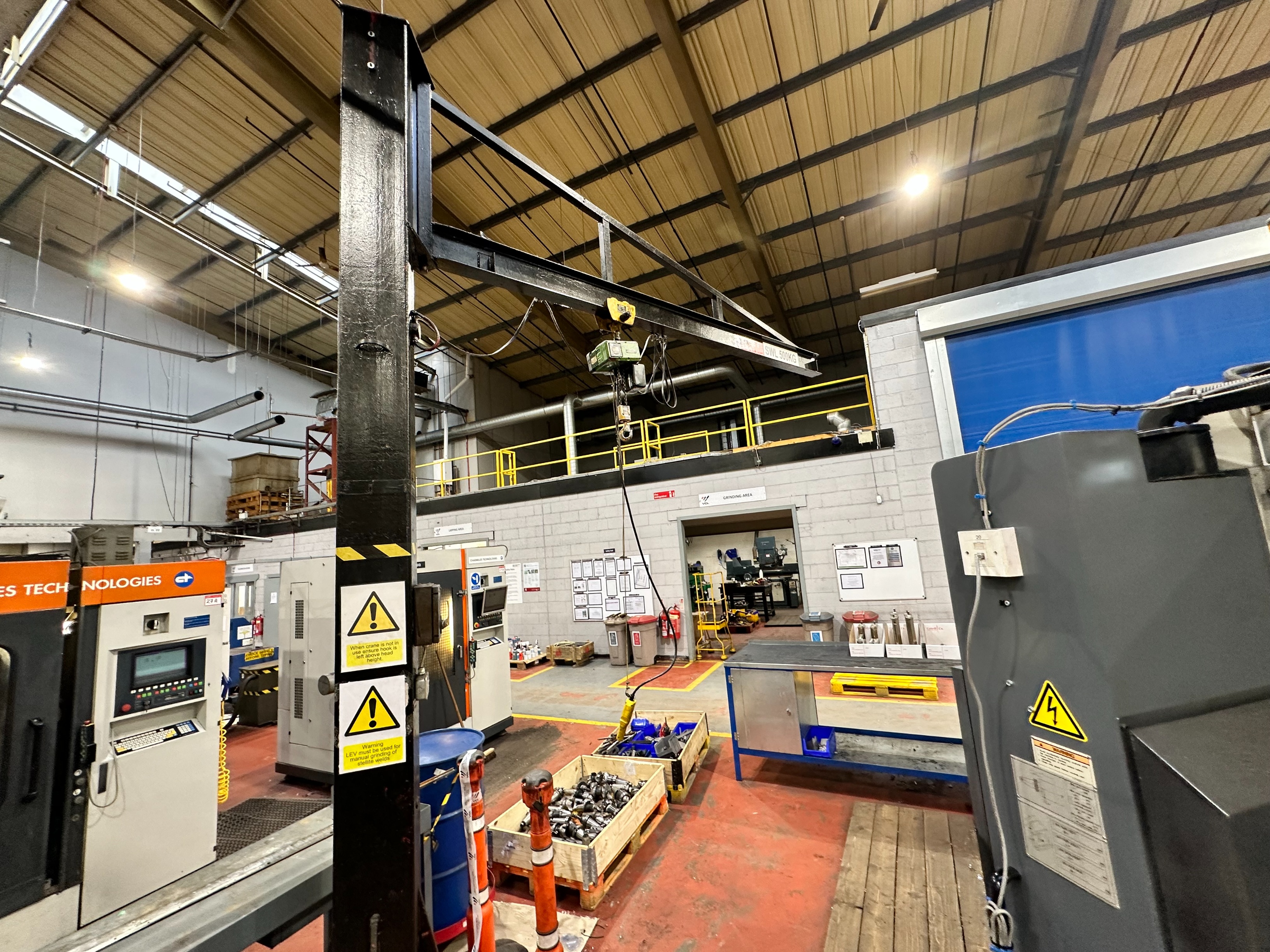 Jib Crane 500kg SWL, 4m Jib, Stahl 500kg Hoist with Pendant Control
