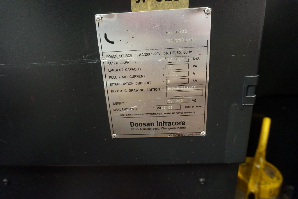 Doosan HM1000 Twin Pallet Horizontal Machine Centre