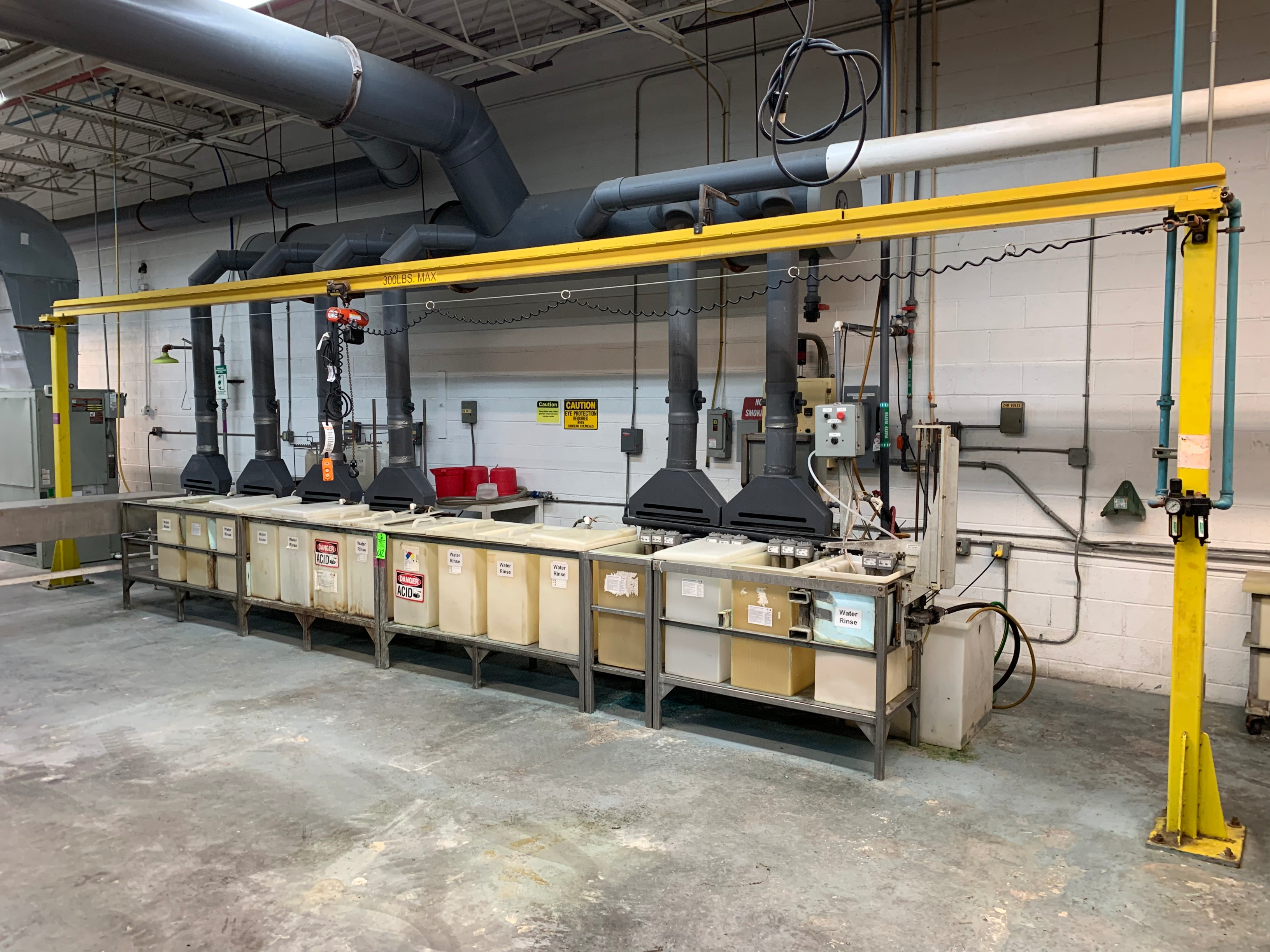 R&D NICKEL Plating Line, w/ 15 Tanks, Gantry Crane Loading System w/ CM ...