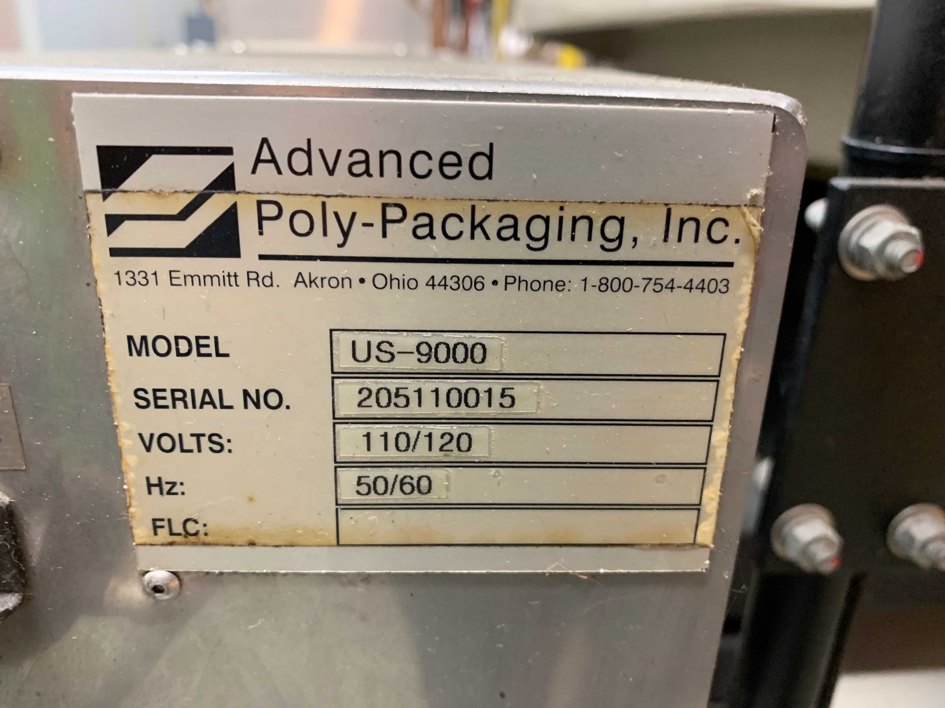 ADVANCED POLY-PACKAGING AT-1000 Auto Bagging/Printing/Packaging System ...