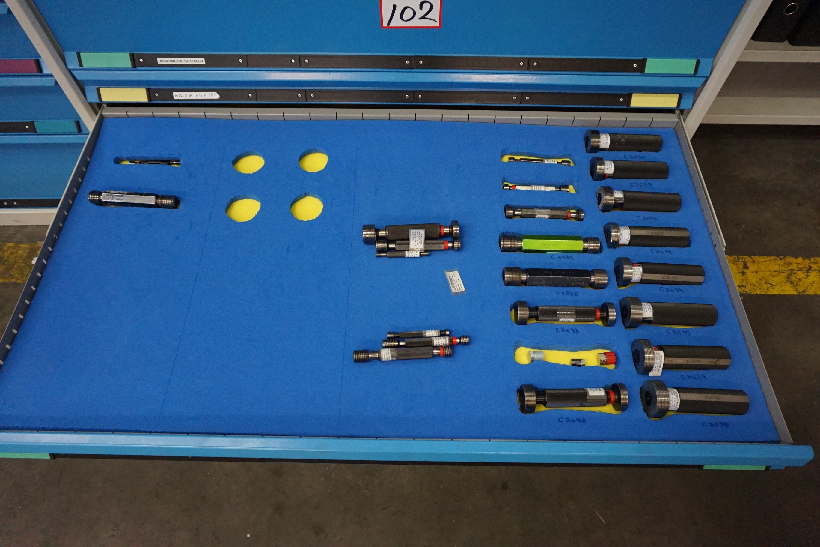 13 Drawer Cabinet with Micrometers