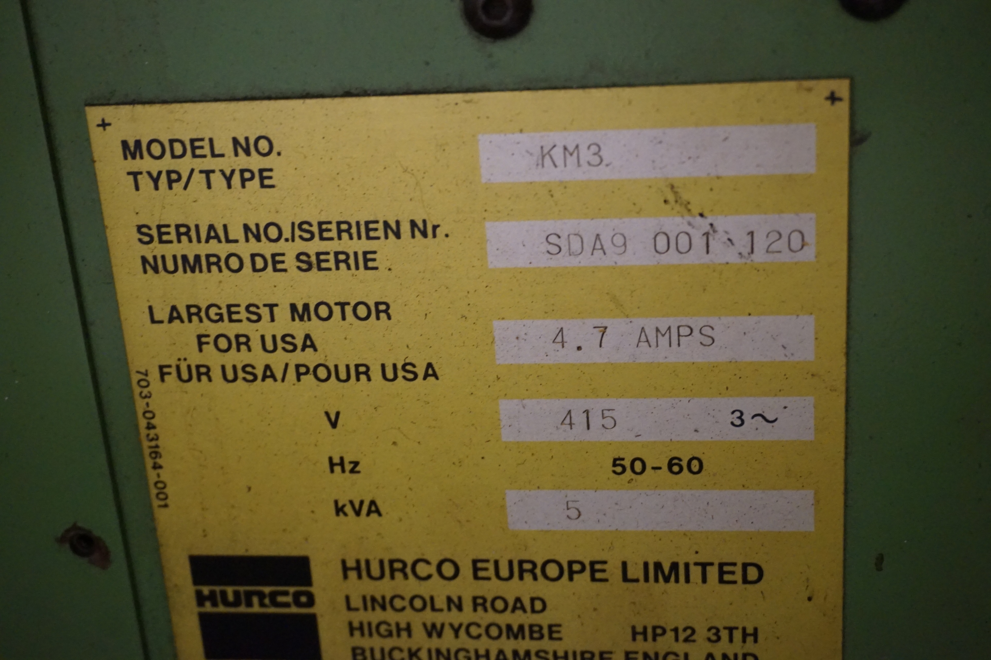 Hurco Ultimax KM3 Milling Machine