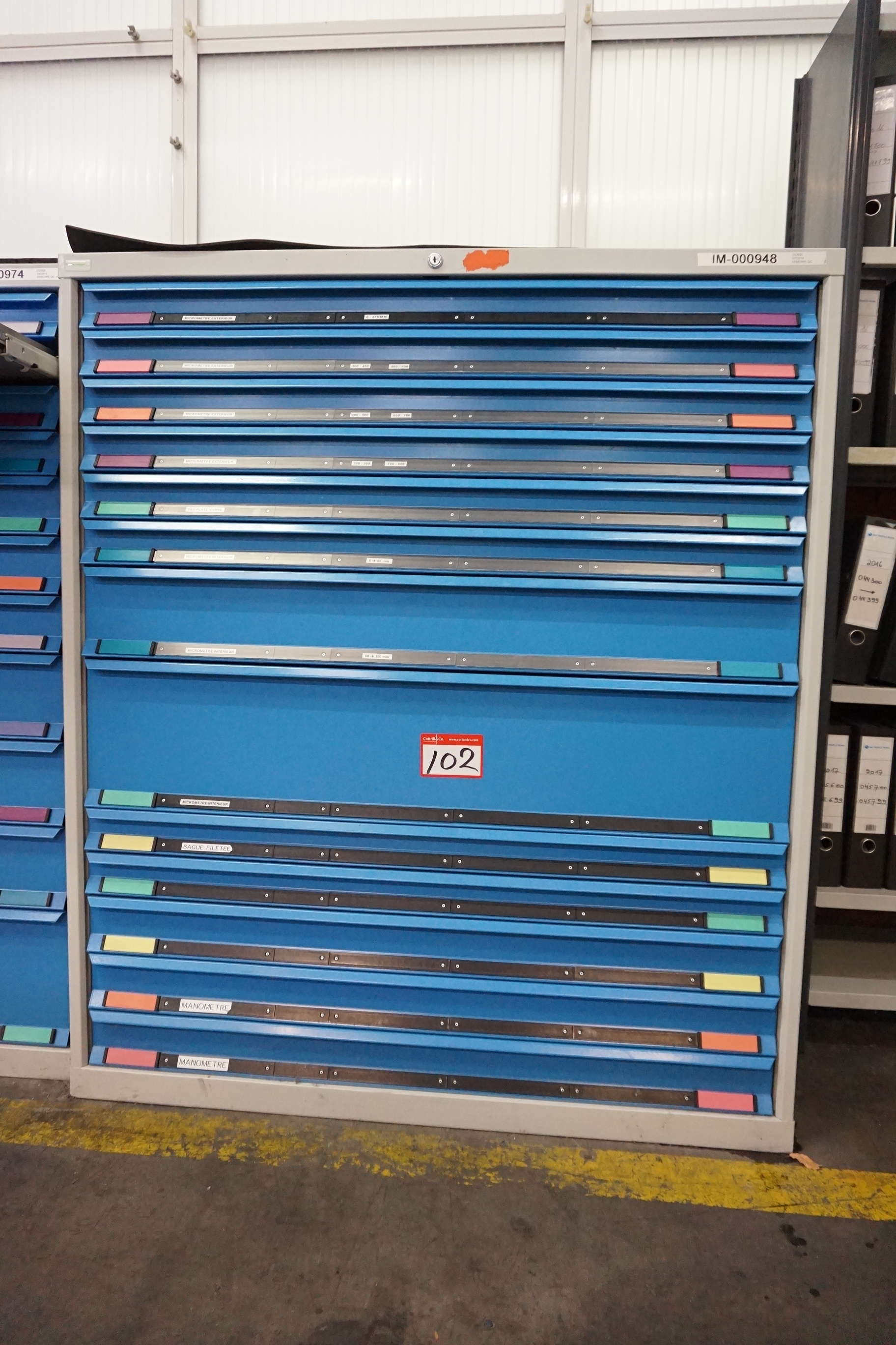 13 Drawer Cabinet with Micrometers