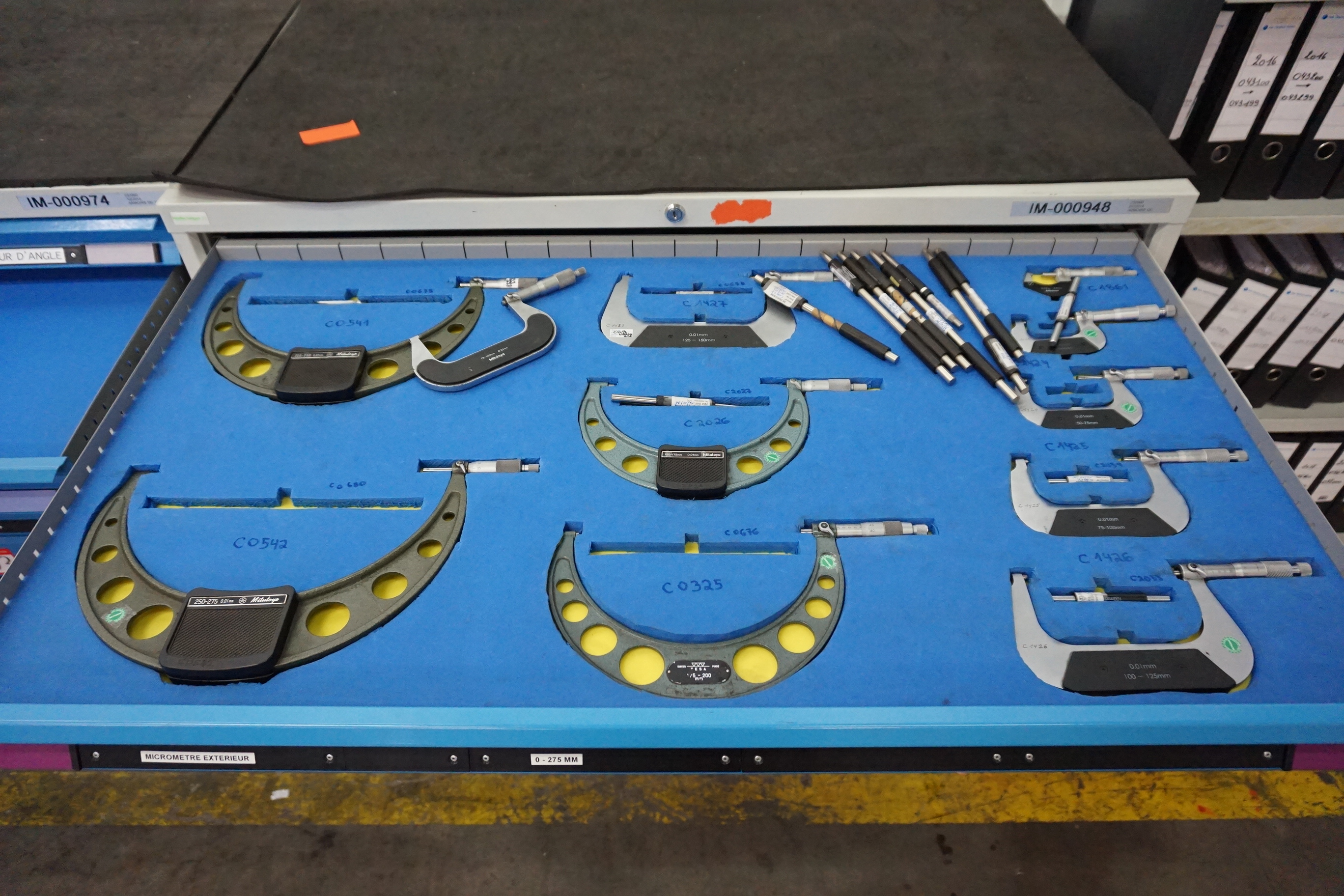 13 Drawer Cabinet with Micrometers