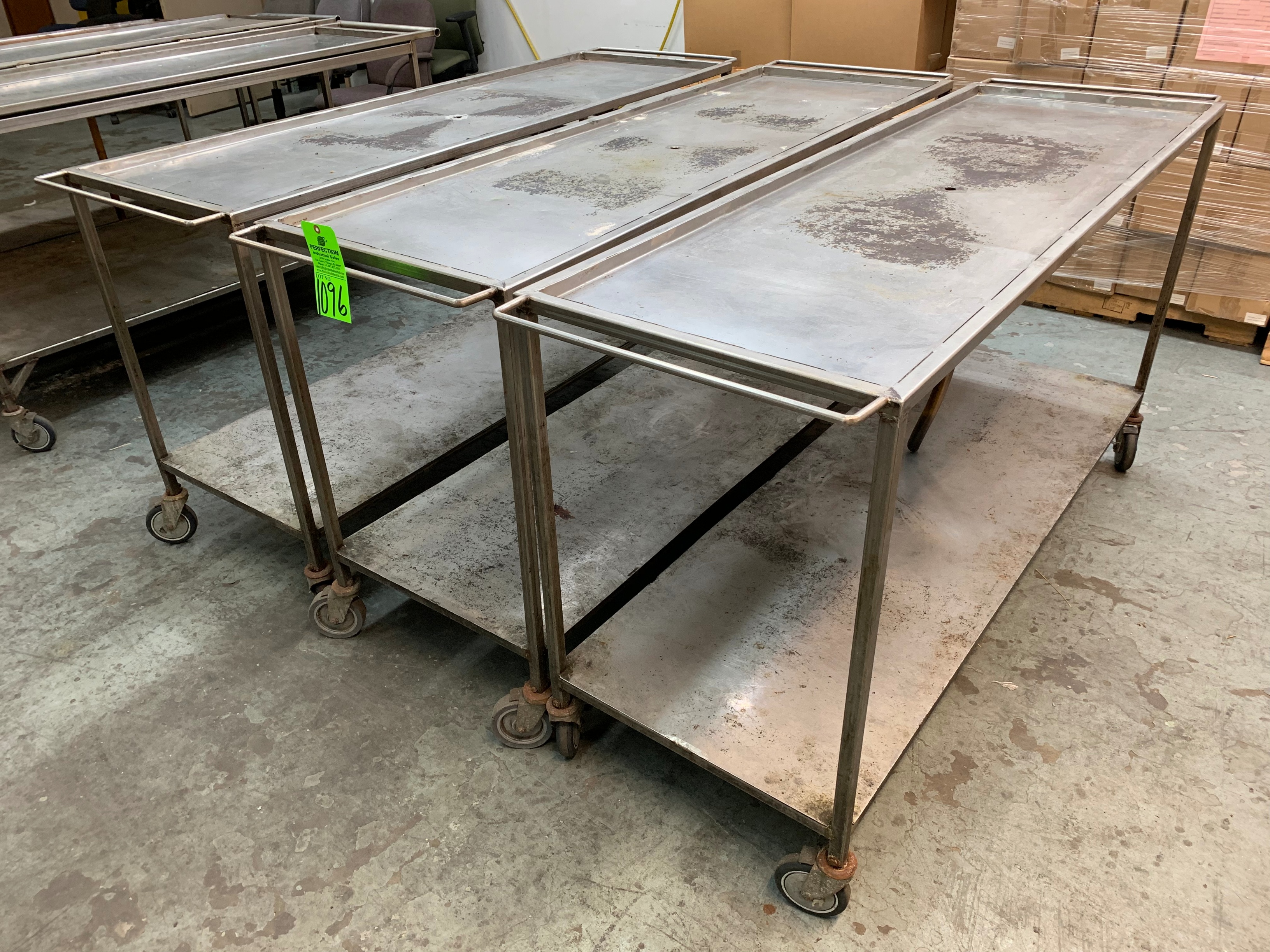Lot of (3) Rolling Shop Carts
