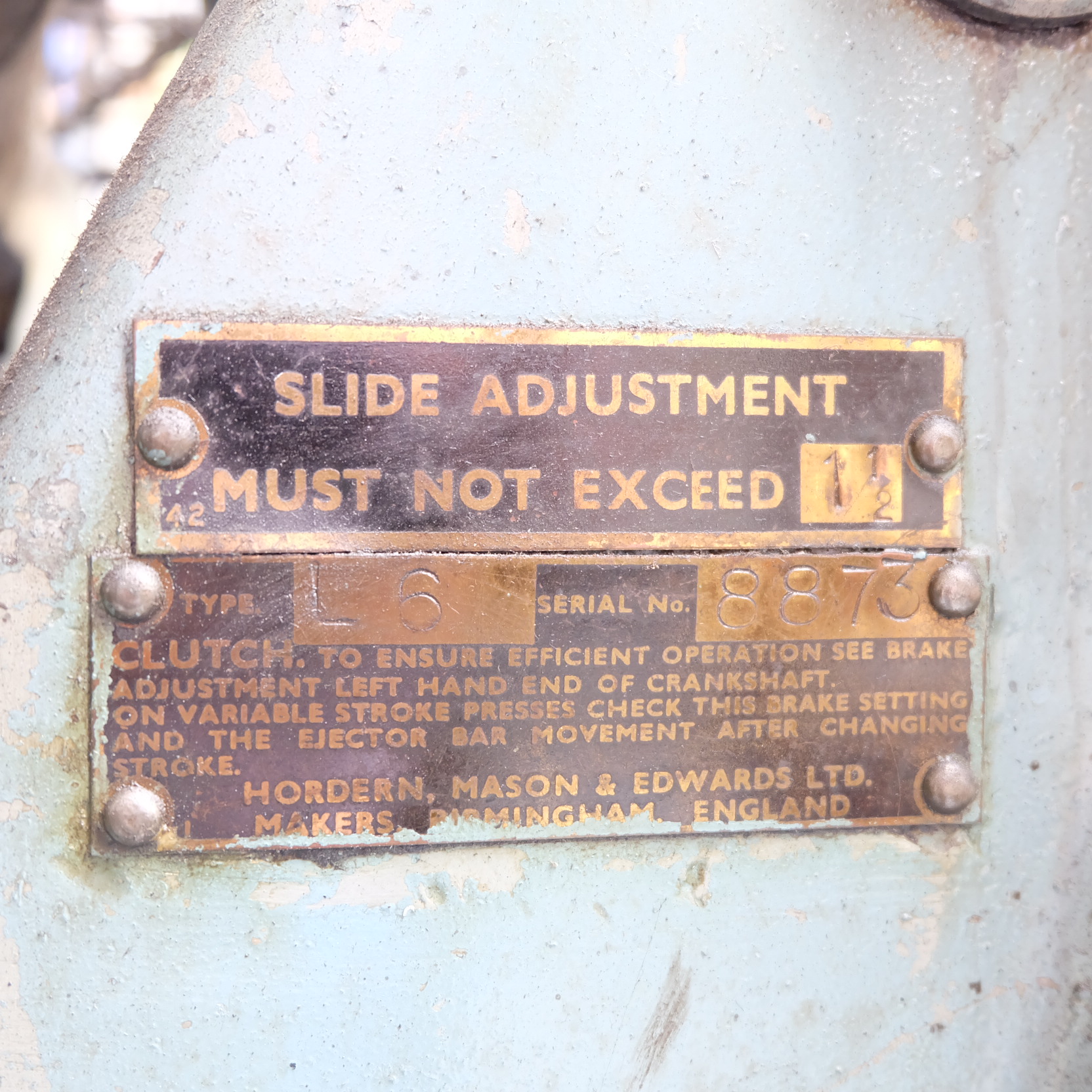 HME Type L6 Mechanical Power Press