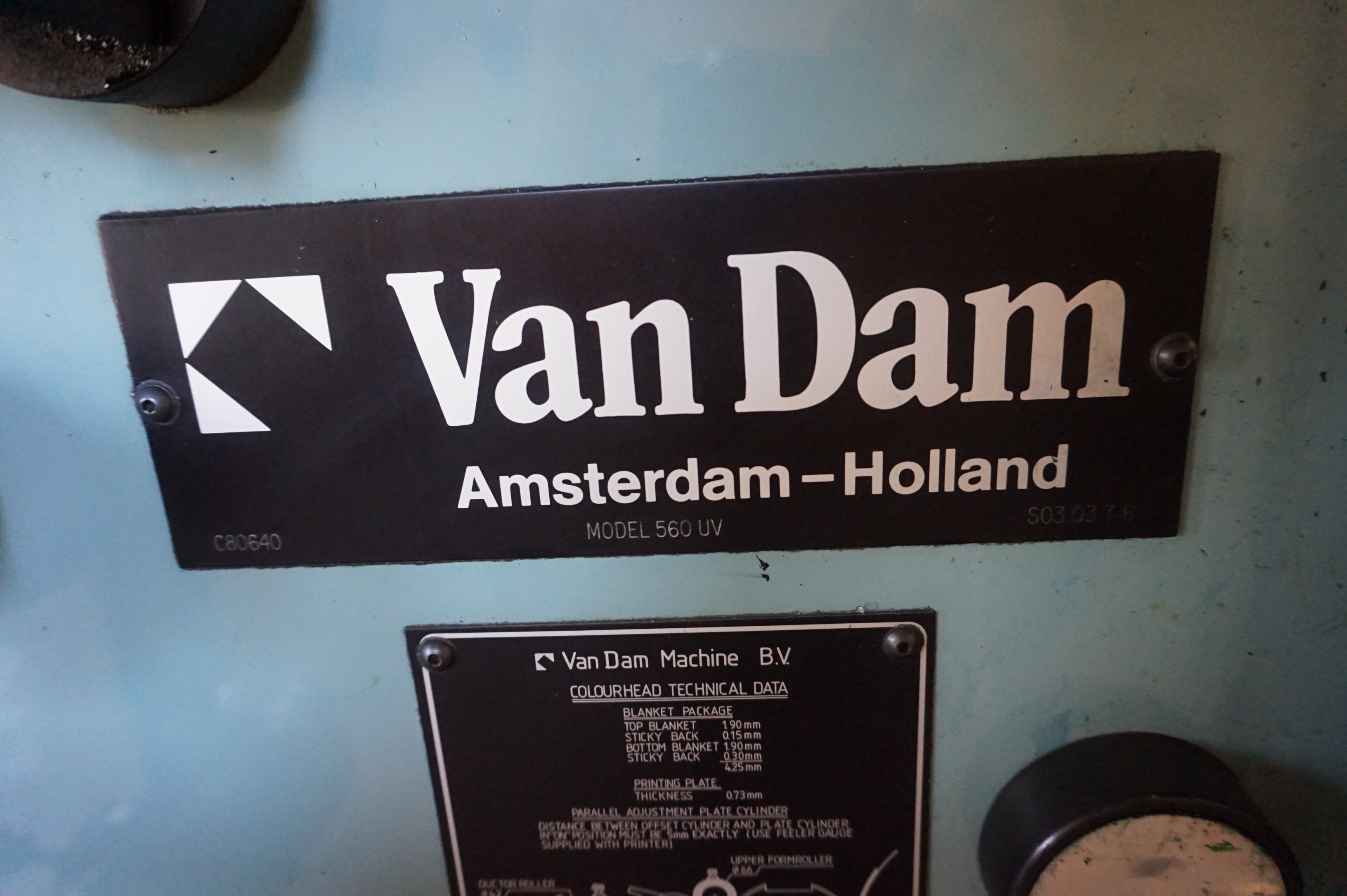 VAN DAM 560UV 6 Colour Dry Offset Cup Printing Machine