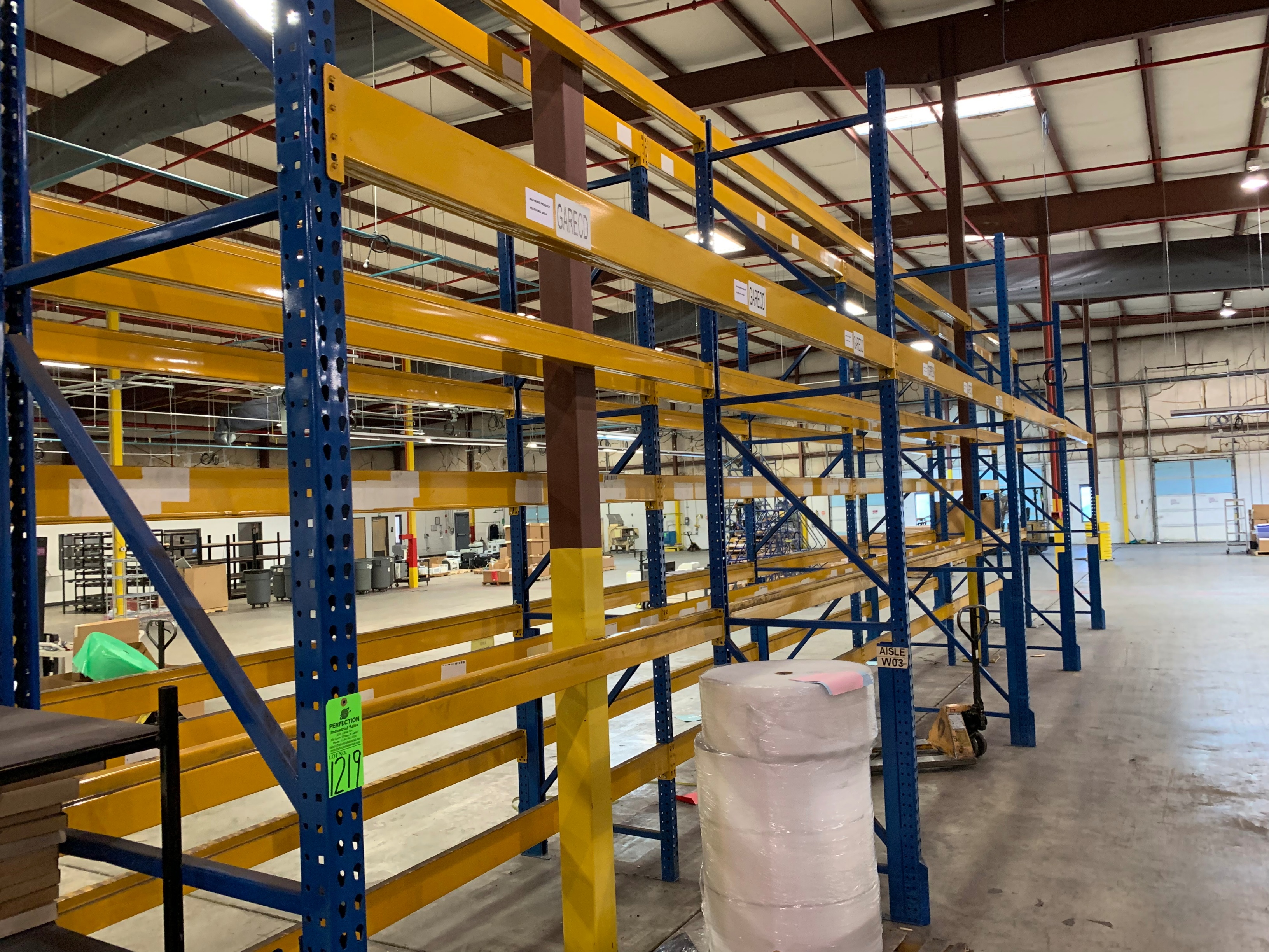 Lot of (4) Sections of 14' x 12'W x 42" Pallet Racking