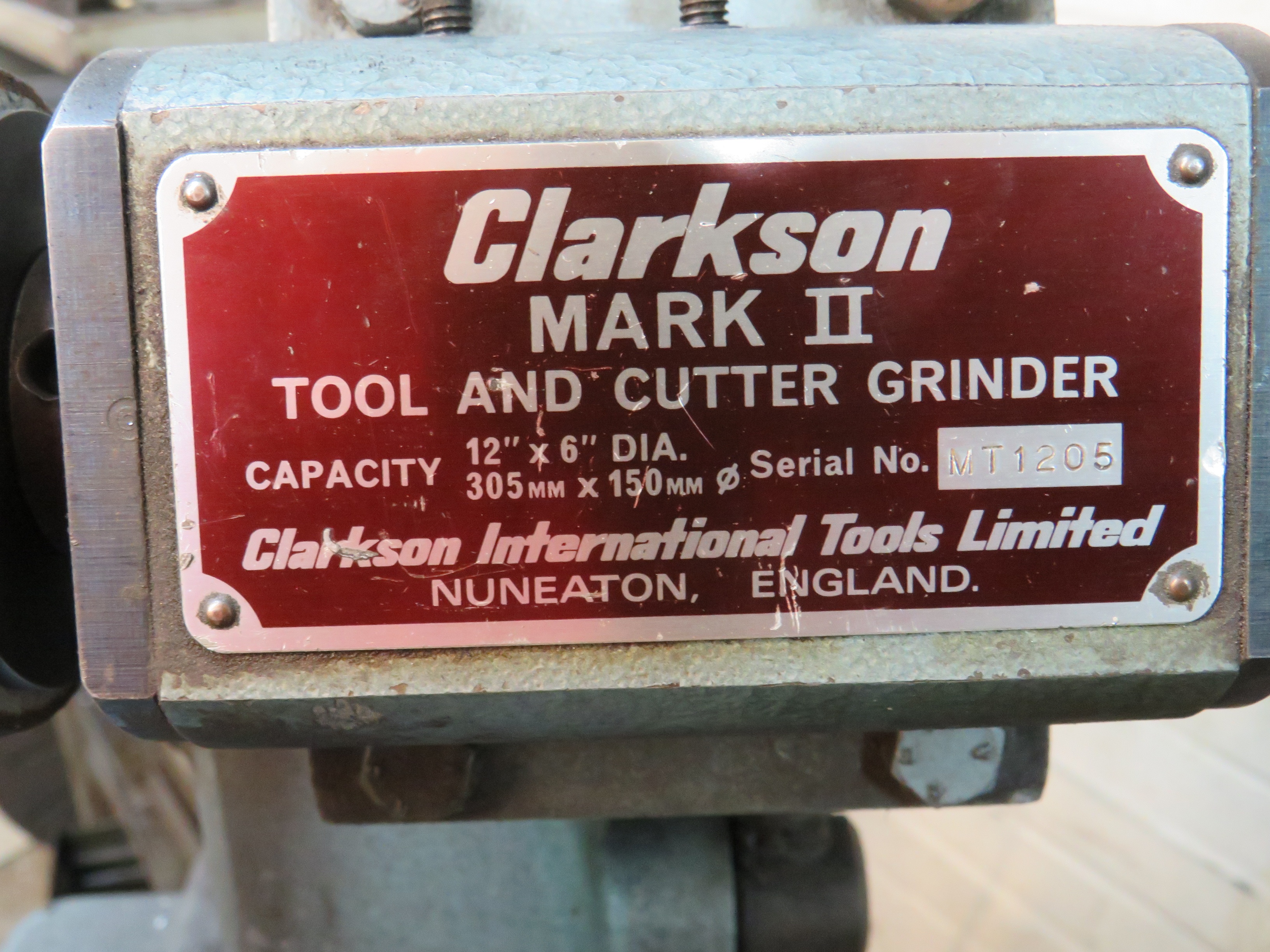 Clarkson Mark II 12 x 6 Tool and Cutter Grinder