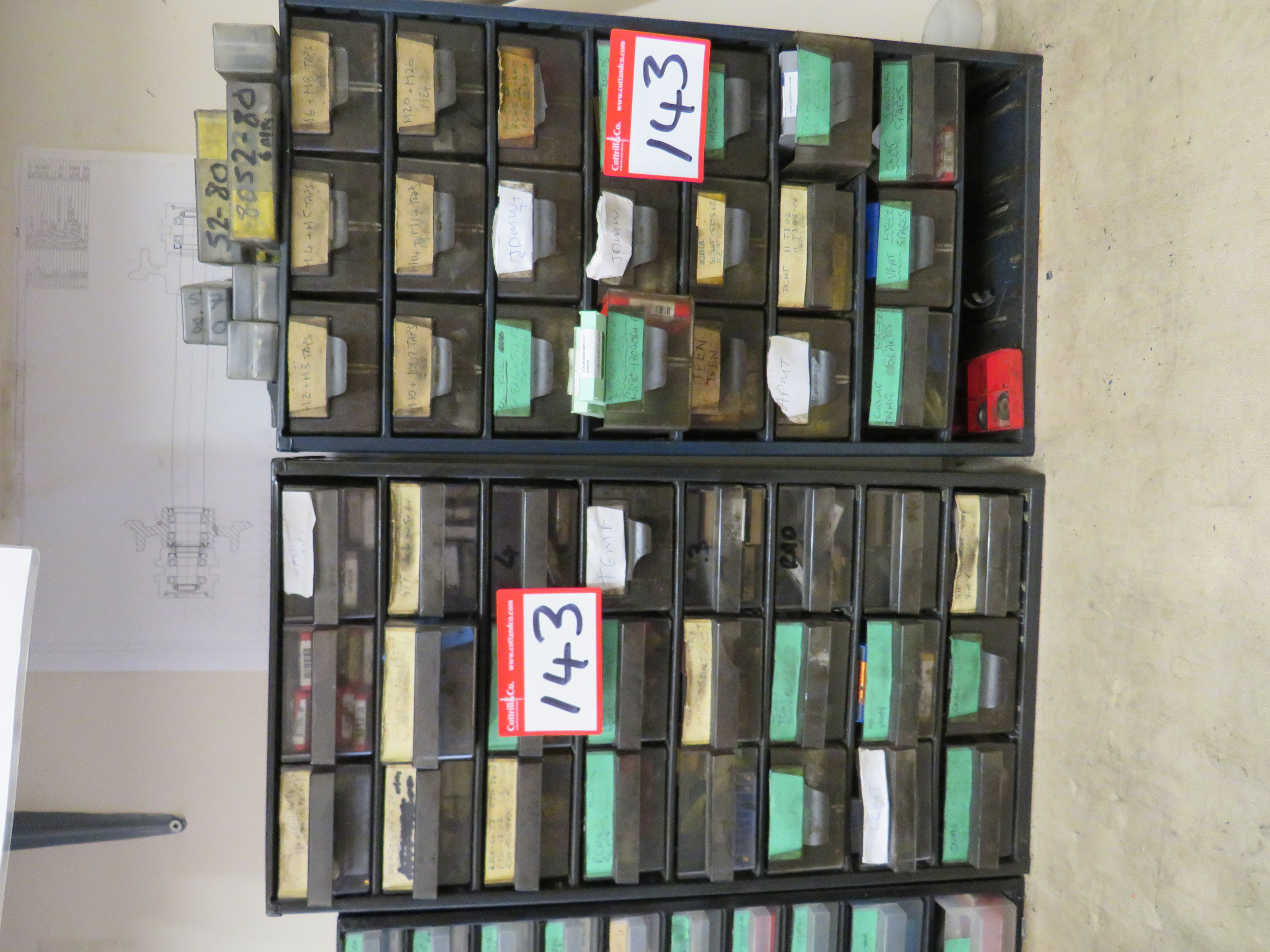 (2) Storage Boxes with Qty of Carbide Tips