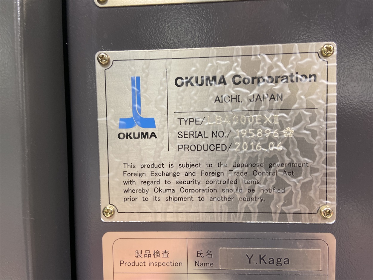 OKUMA LB4000 EX-II MY 2000 CNC Turning Center