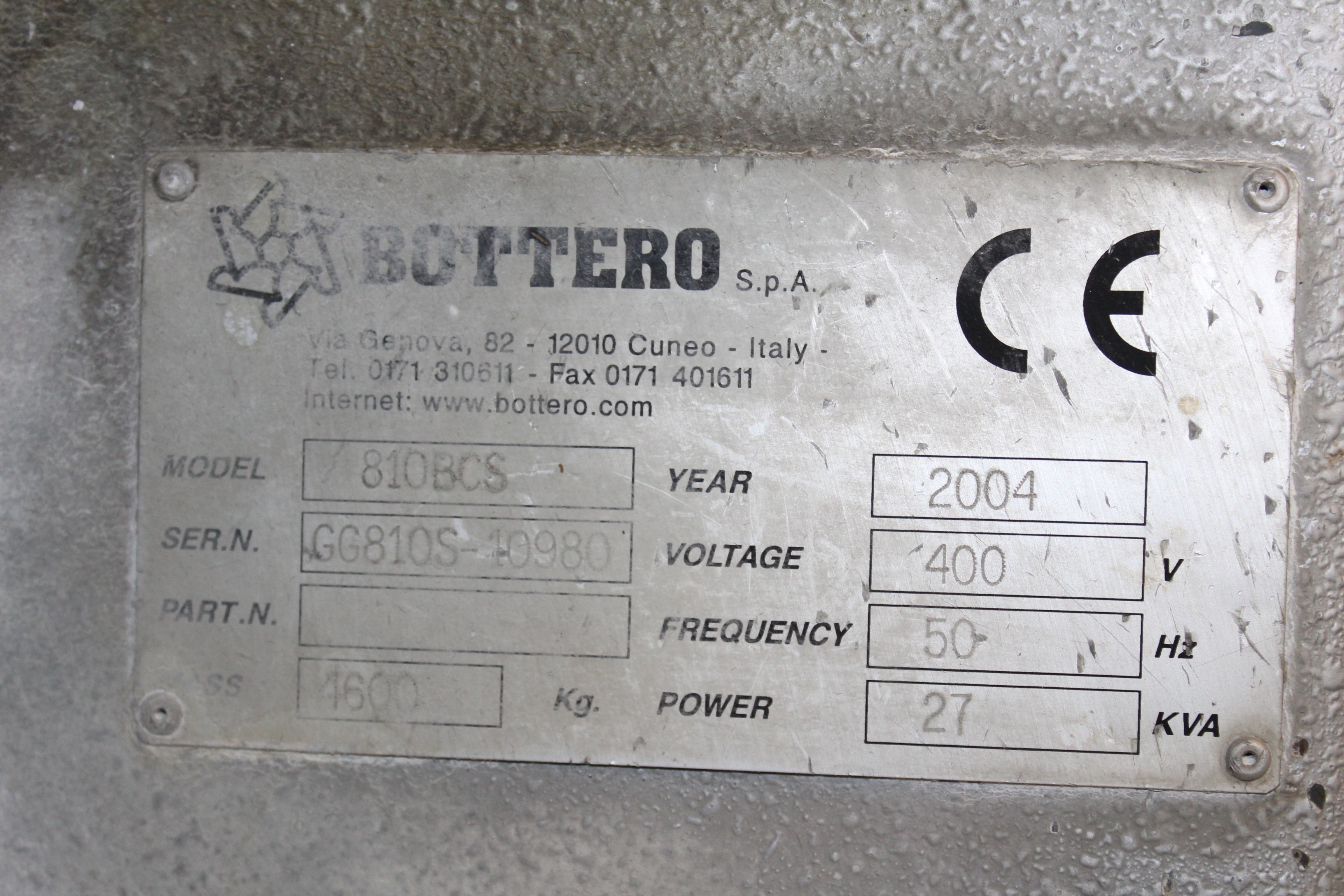 Bottero Type 810 BCS Straight Line Edging Machine