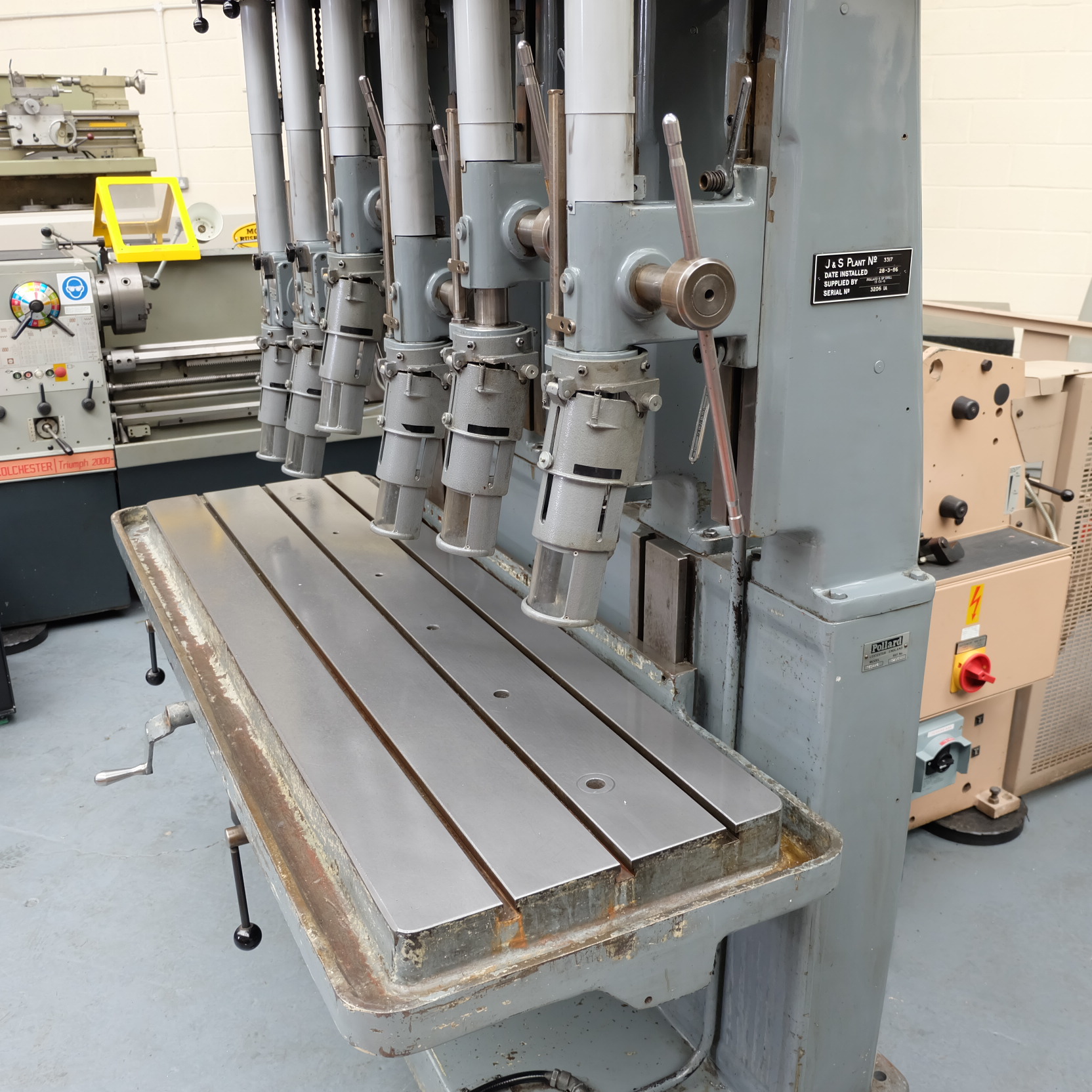Pollard Model 150A/6 Six Spindle In Line Drilling Machine