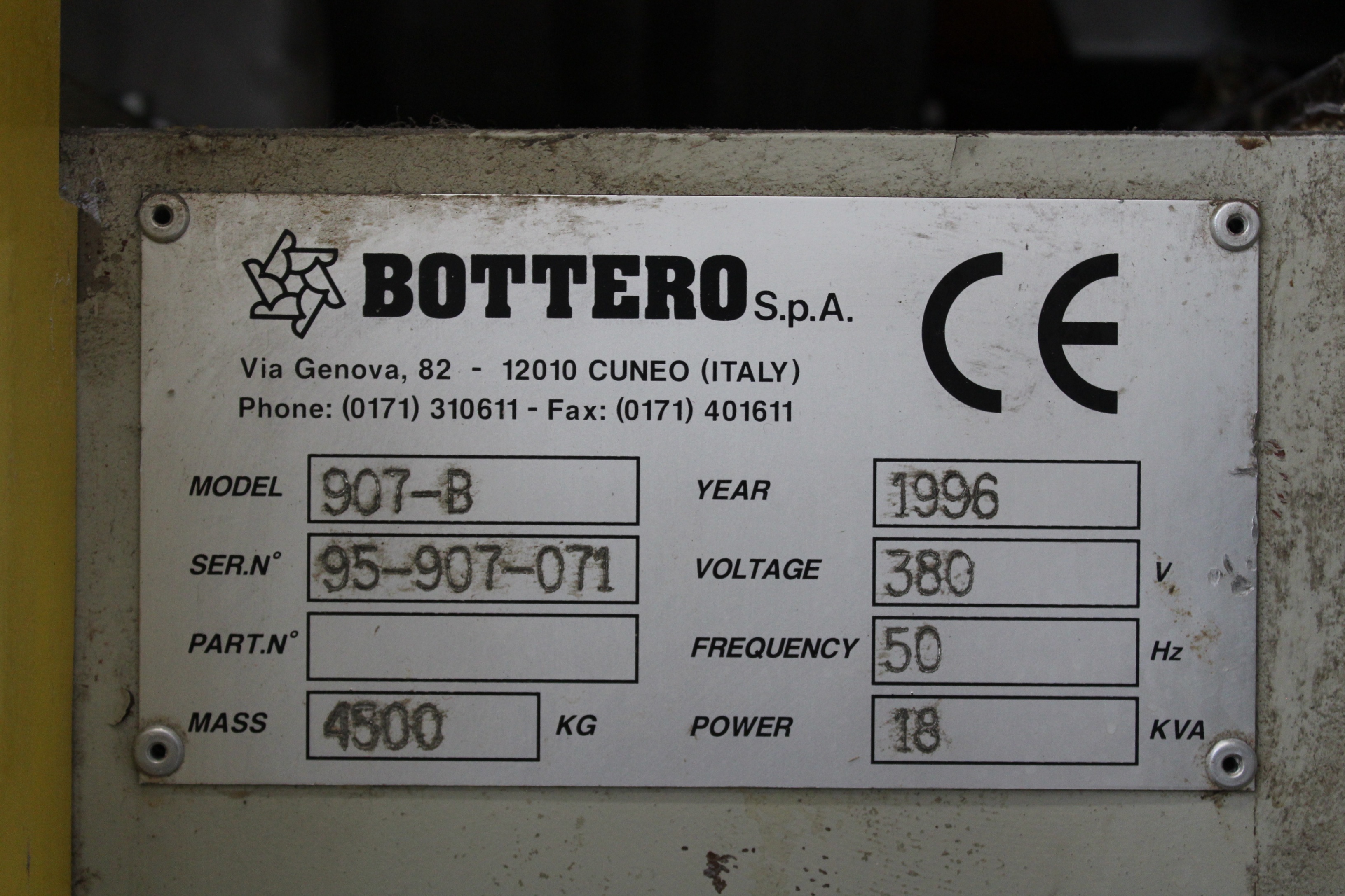 Bottero Type 907-B Bevelling Machine