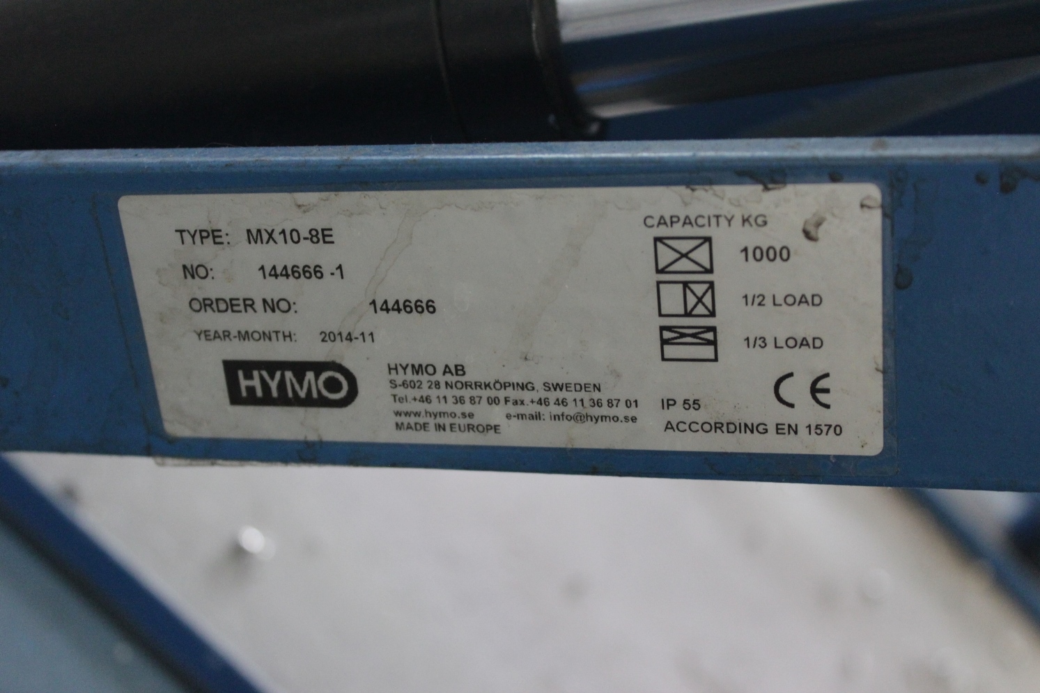 Hymo MX10-8E Hydraulic Scissor Lift Table