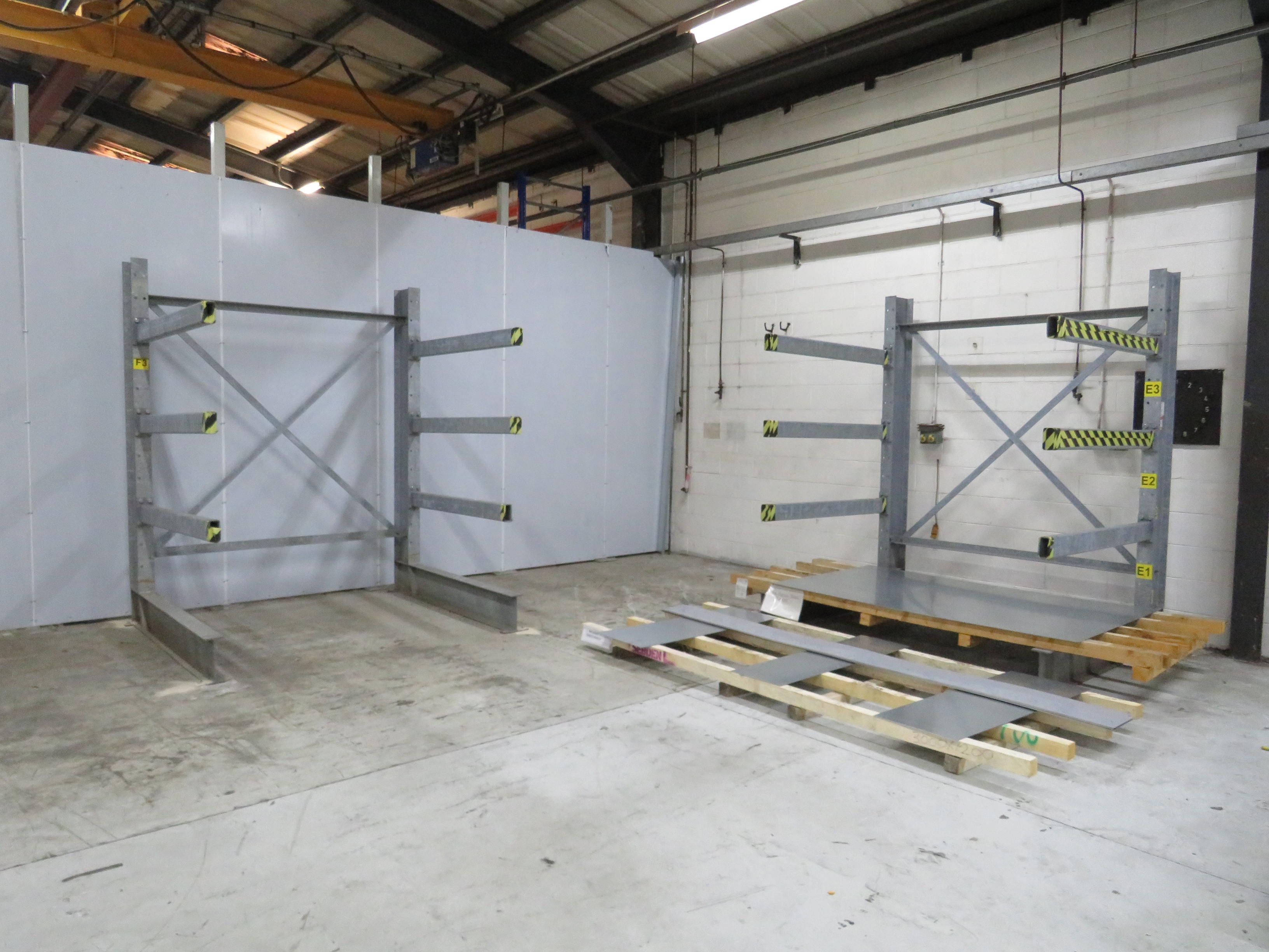 (3) Bays of Cantilever Adjustable Sheet Metal Racking