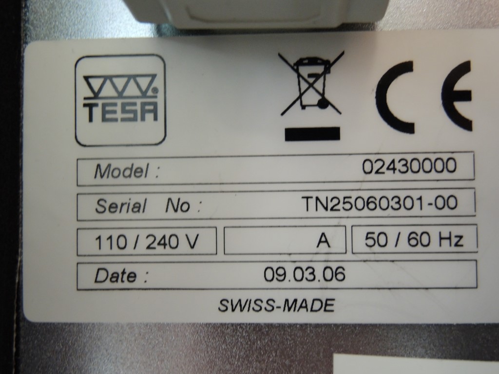Tesa Model 02430000 Scan 25 Form Tester Inspection Machine