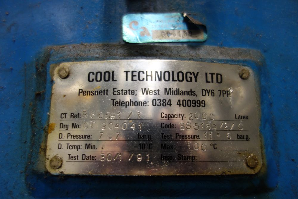 Cool Technology Model 2000L Vertical Welded Mild Steel Air Receiver