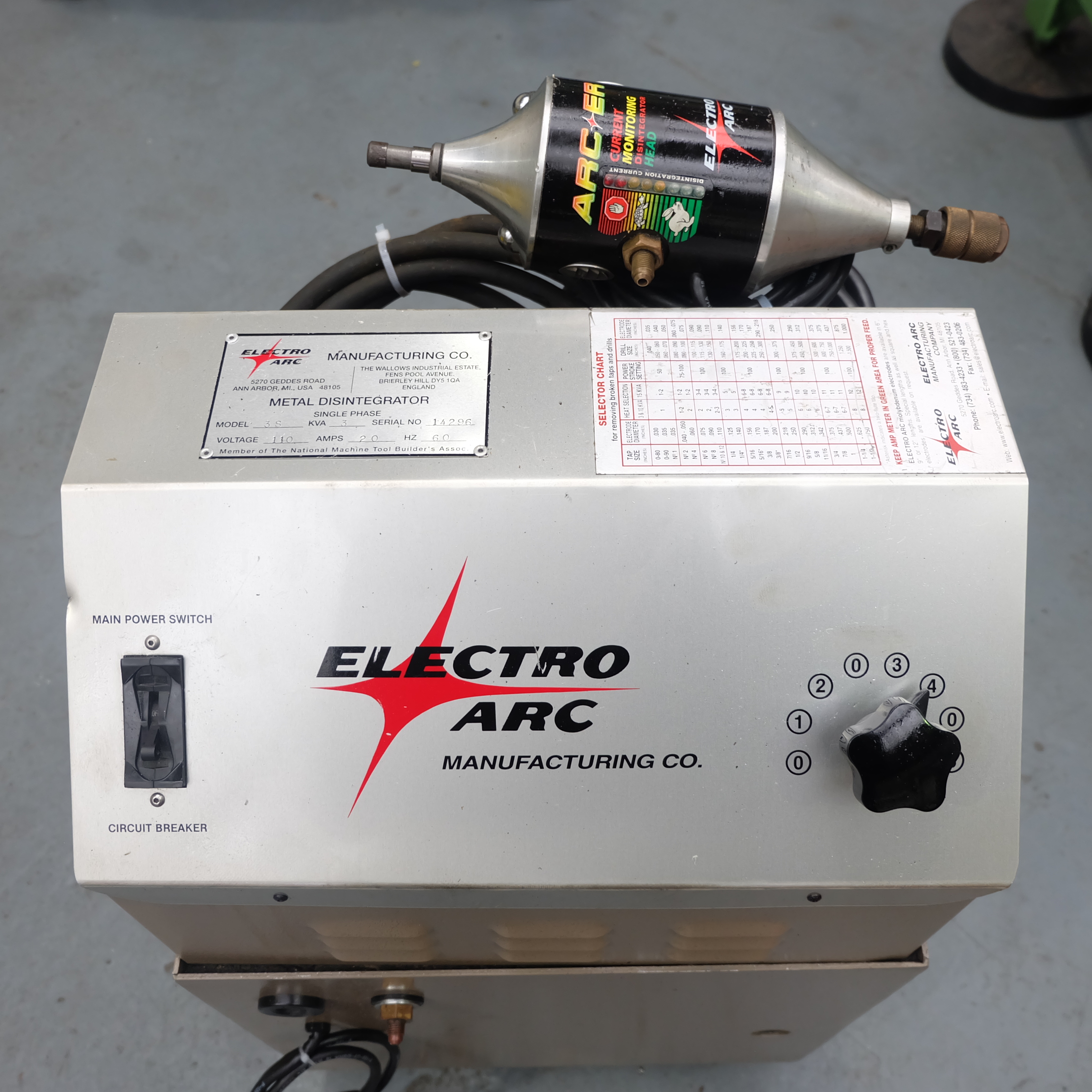 Electro ARC Model 3S Mobile Tap & Bolt Disintegrator