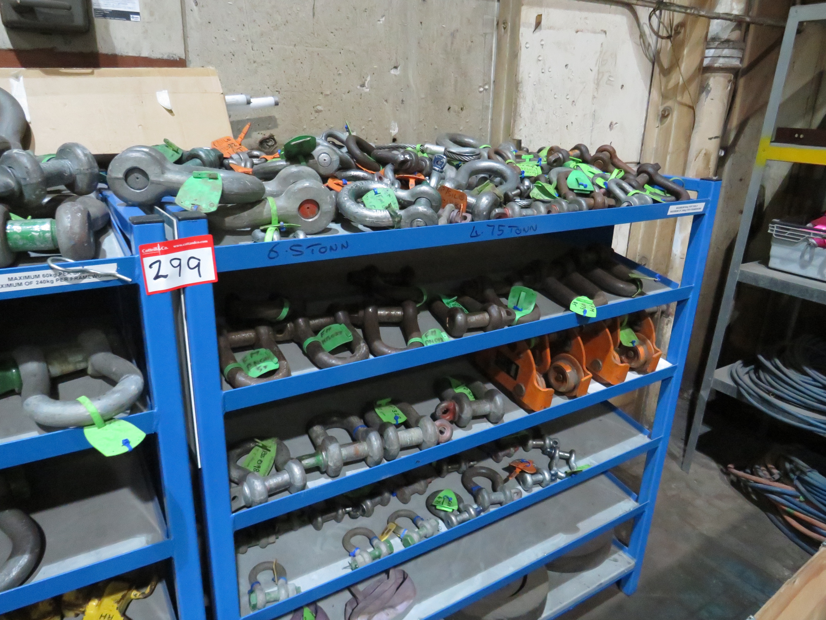 Rack with Large Qty of Lifting Equipment