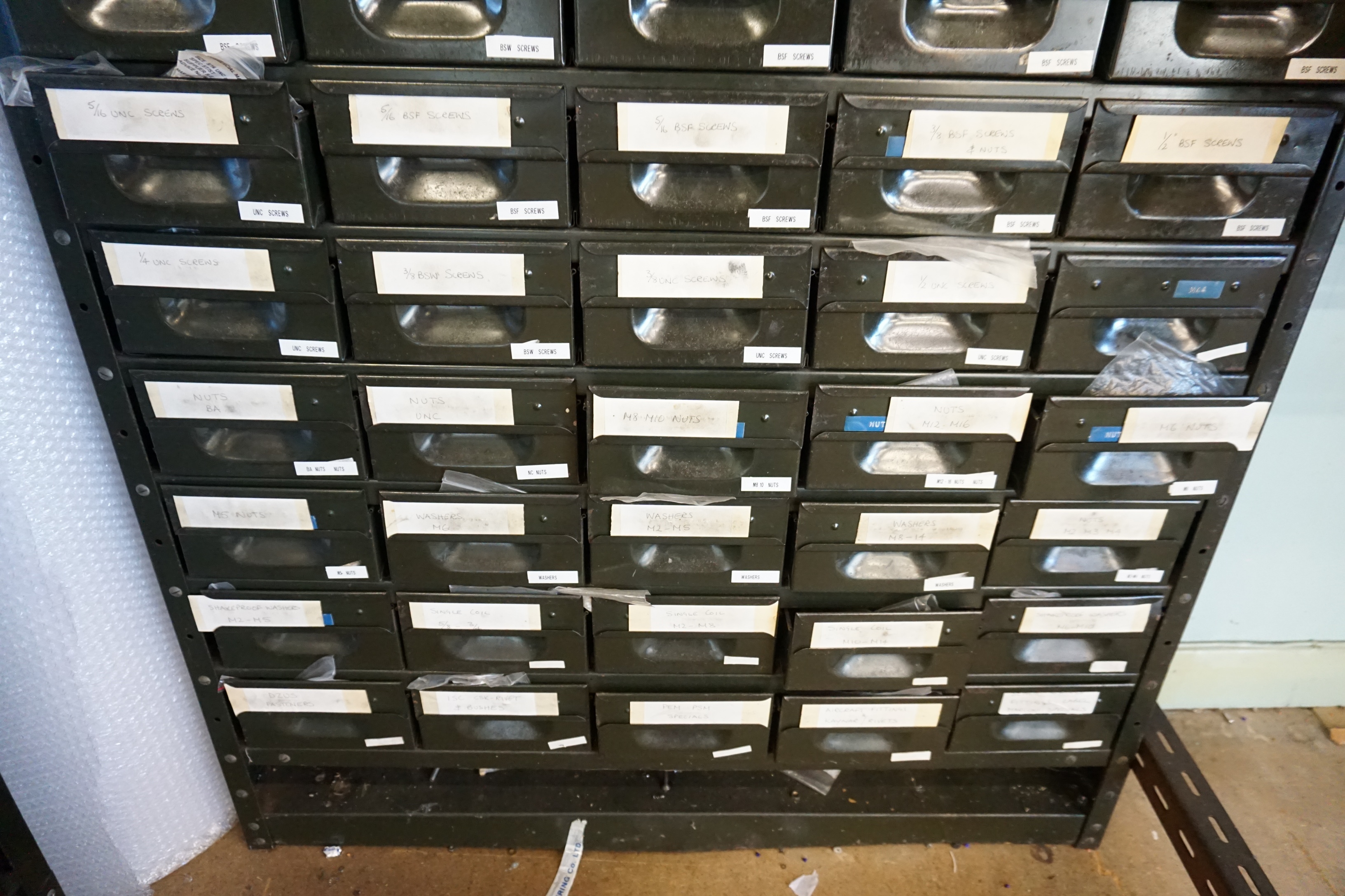 60 Drawer Cabinet with Large Qty of Screws