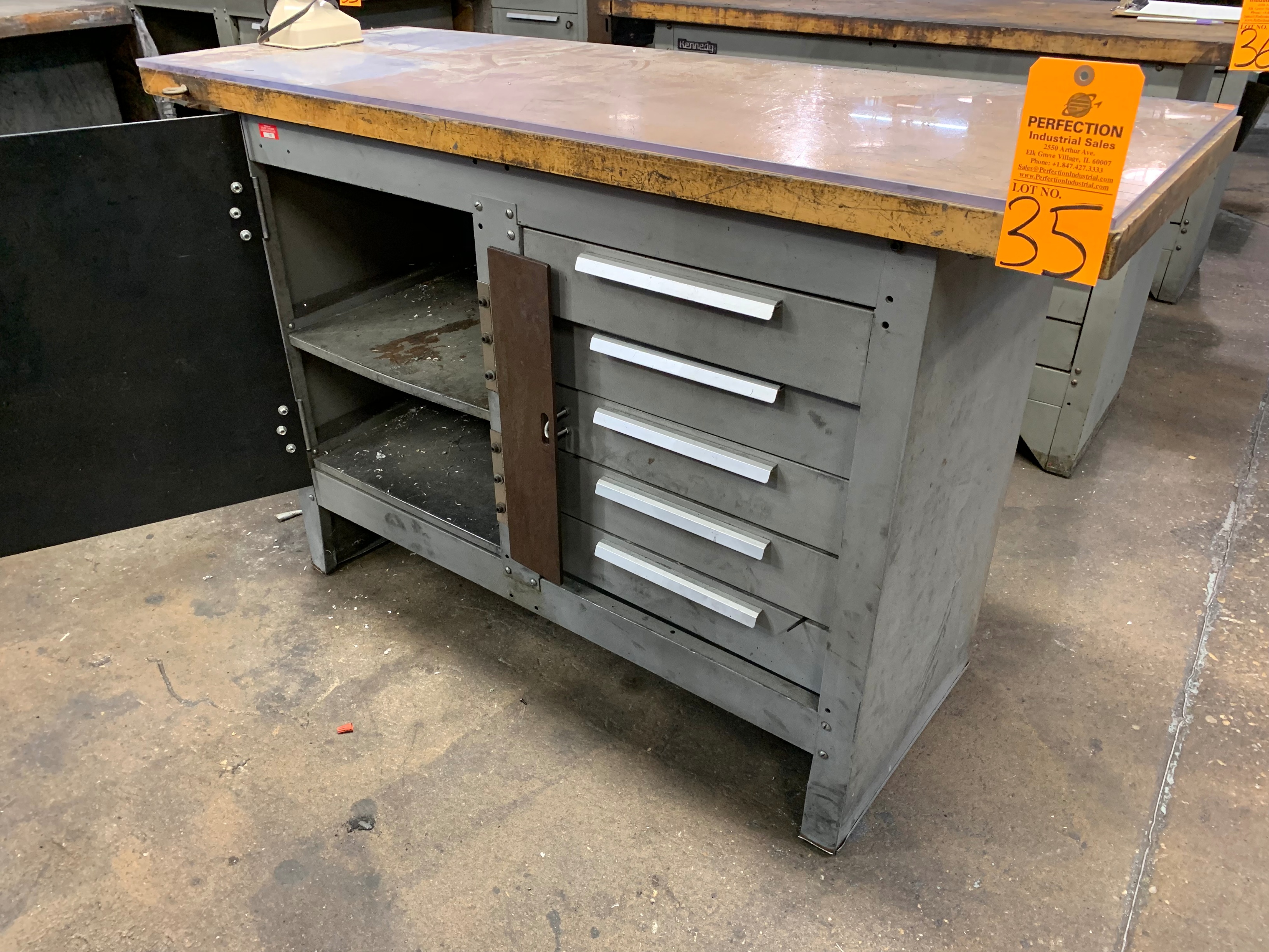 Kennedy Wood Bench w/ 20" x 54" Wood Top