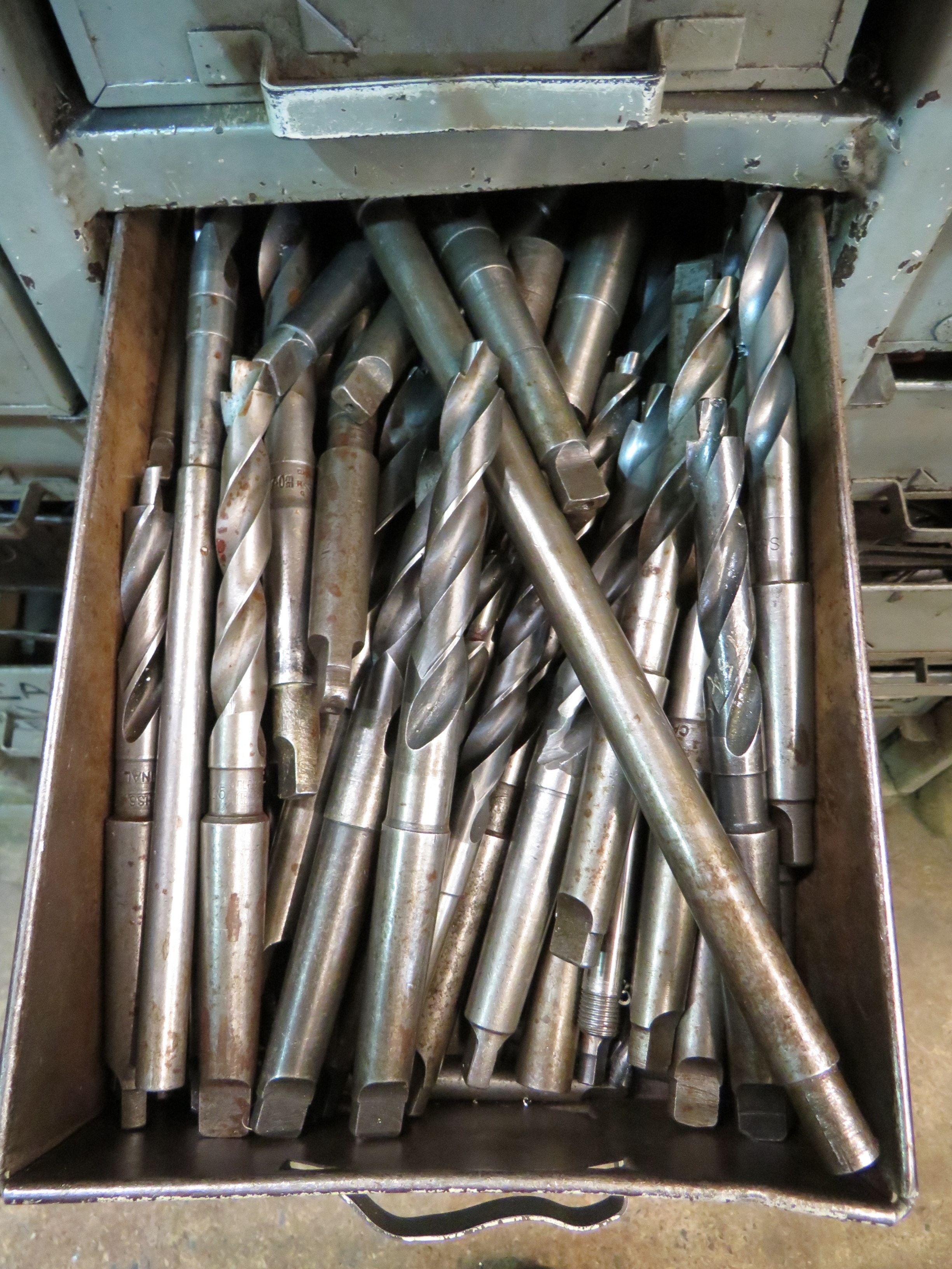 Storage Rack with Reamers, Metric Taps, Drills