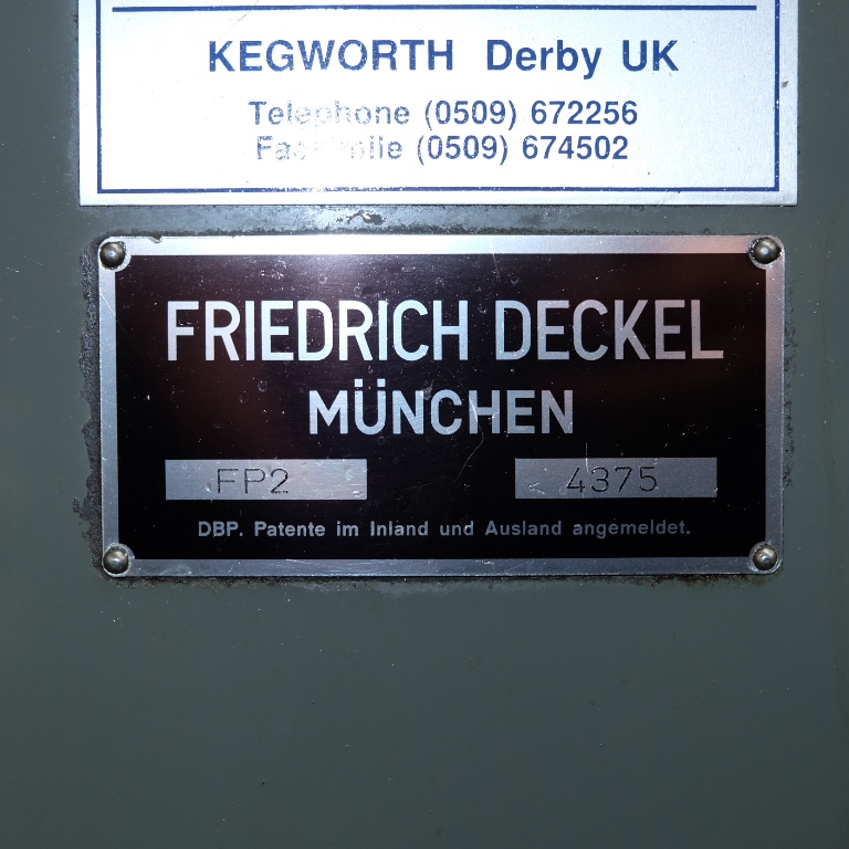 Friedrich Deckel Type FP2 Vertical Milling Machine