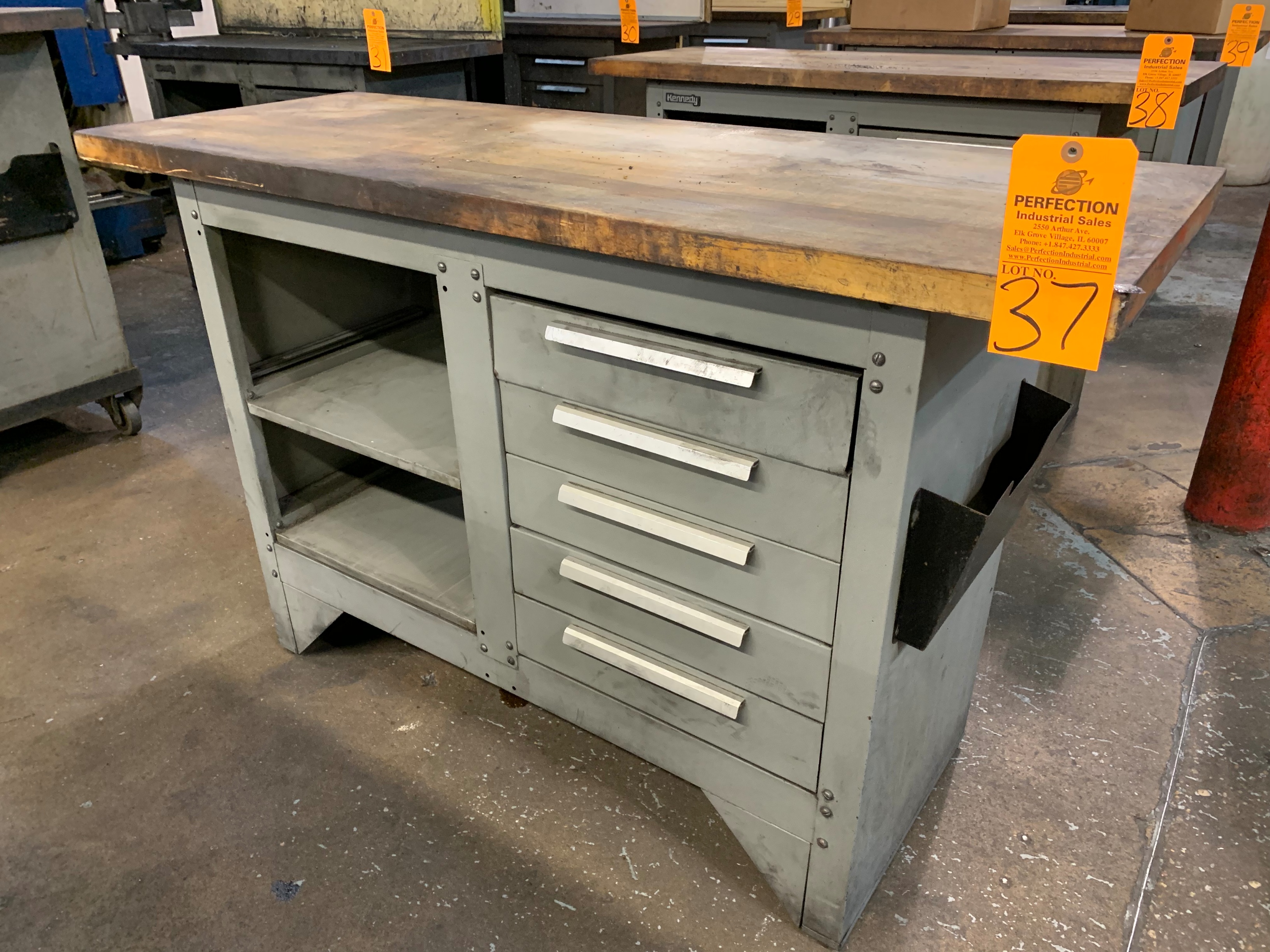 Kennedy Wood Bench w/ 20" x 54" Wood Top