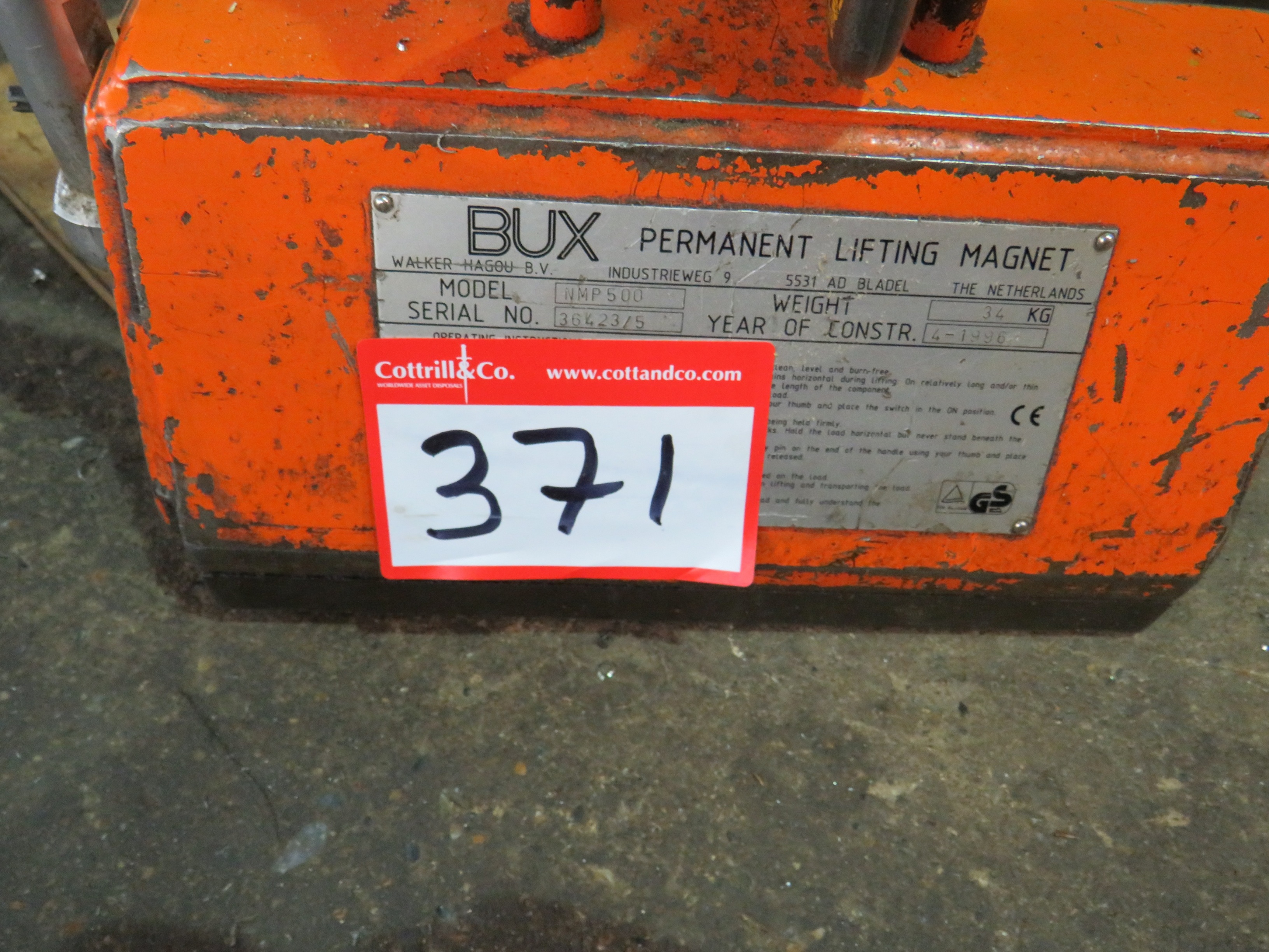 Bux Model NMP500 Lifting Magnet