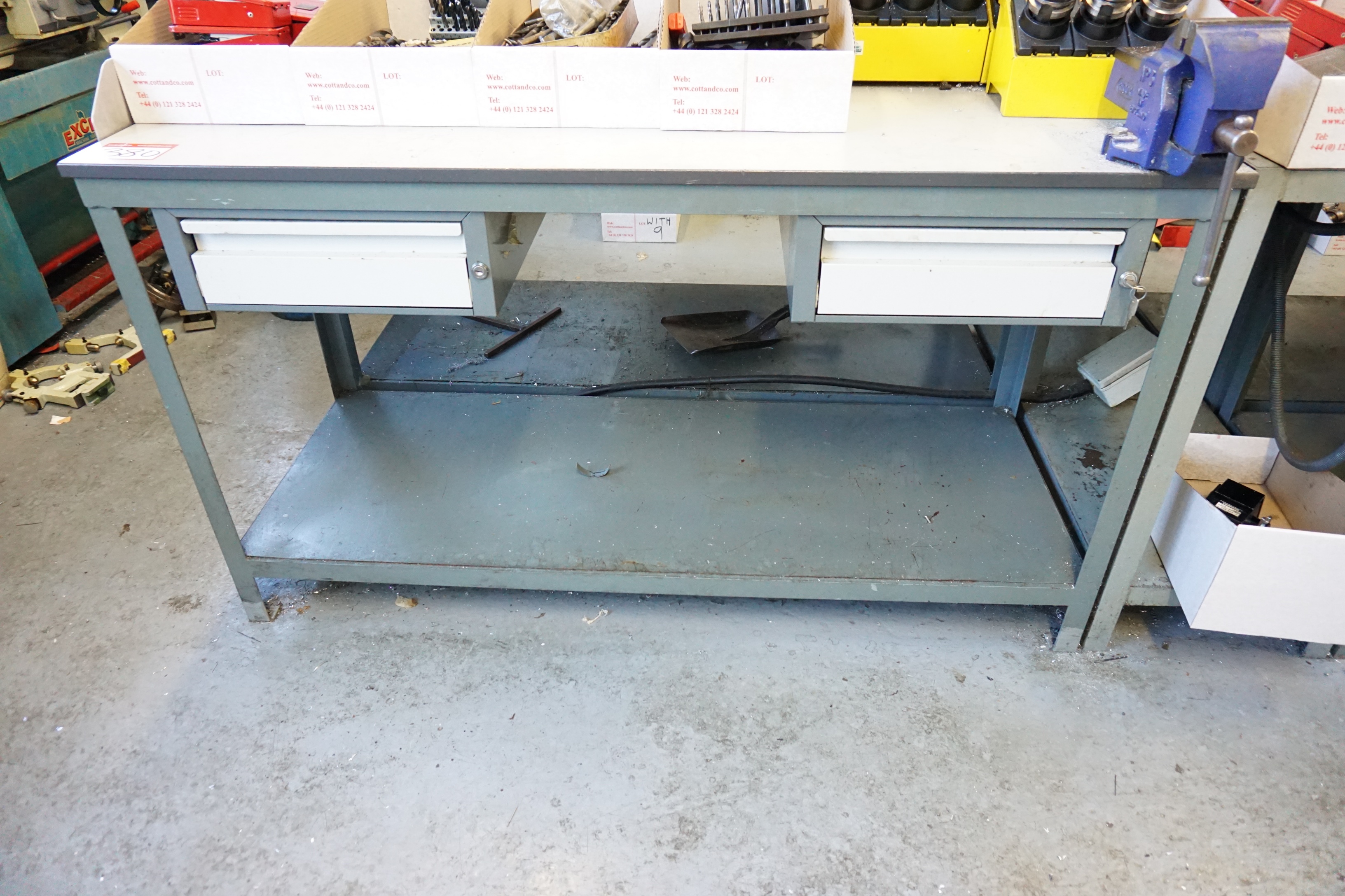 2 Drawer Work Bench 1500mm x 600mm x 840mm Approx