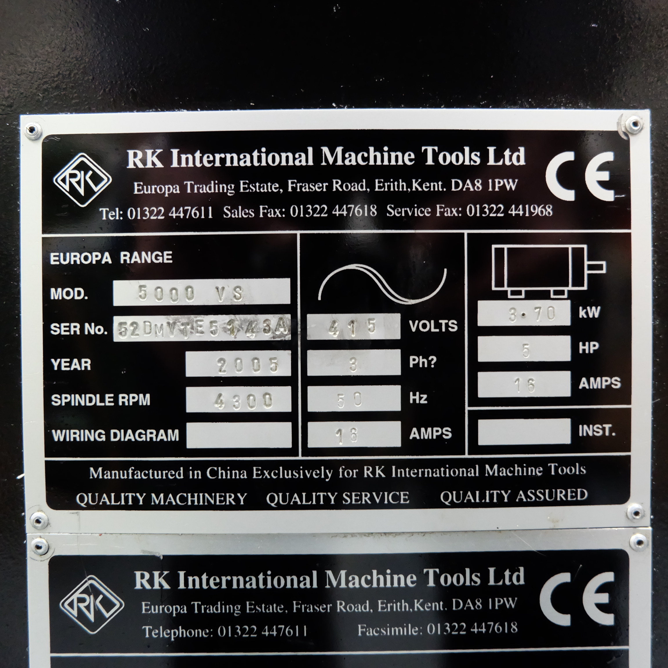 Europa Milltech 5000VS CNC Turret Milling Machine