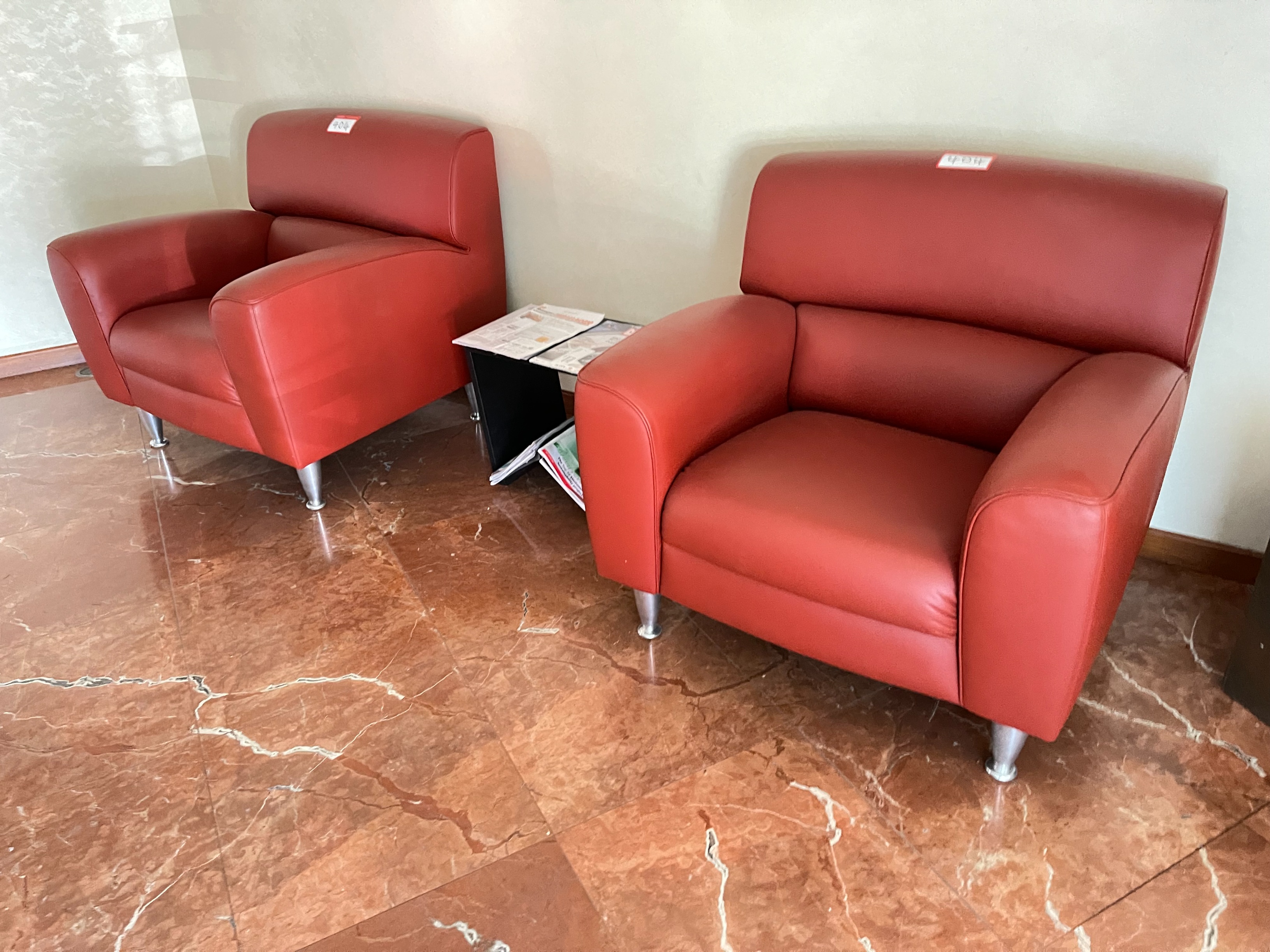 (2) x Fully Upholstered Reception Armchairs