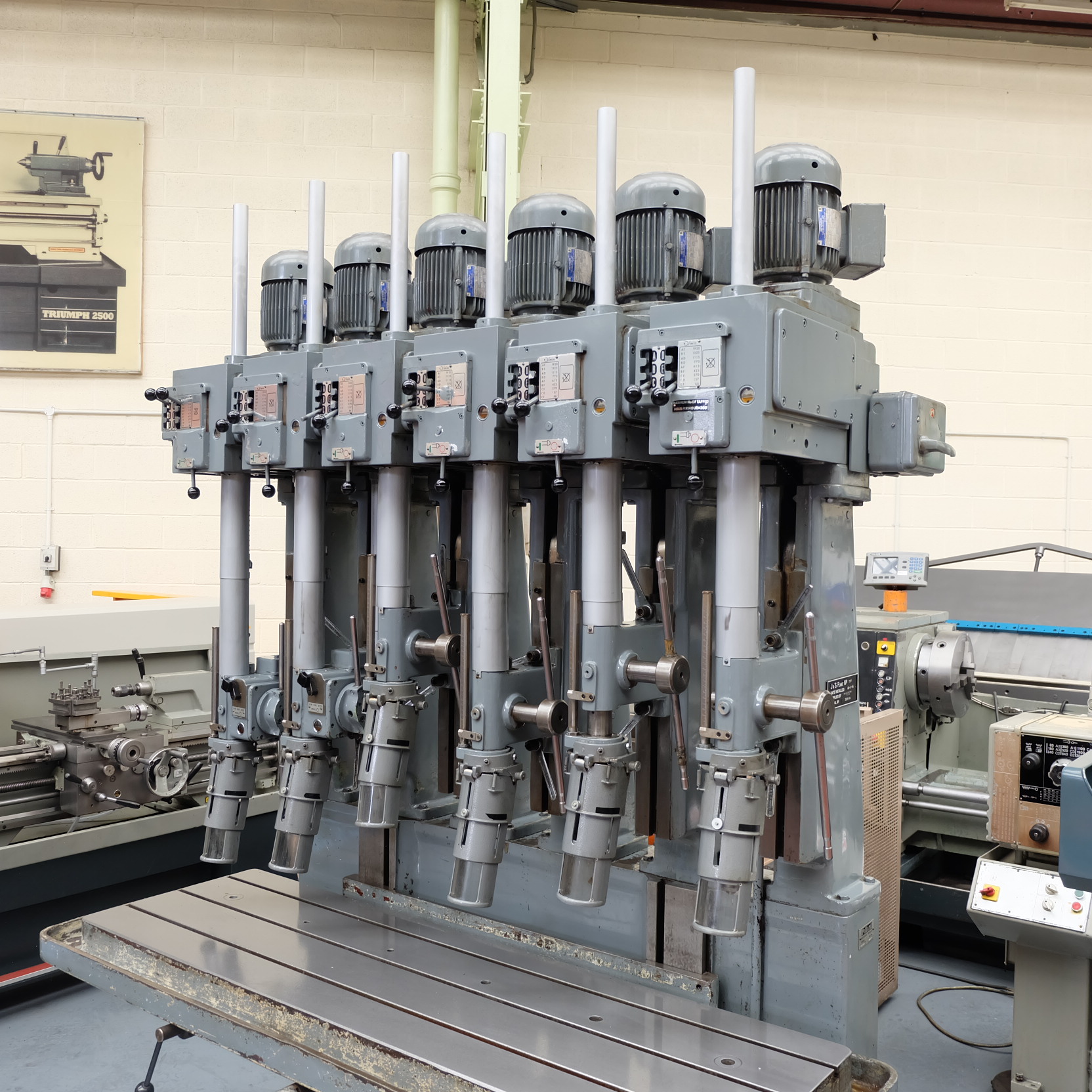 Pollard Model 150A/6 Six Spindle In Line Drilling Machine