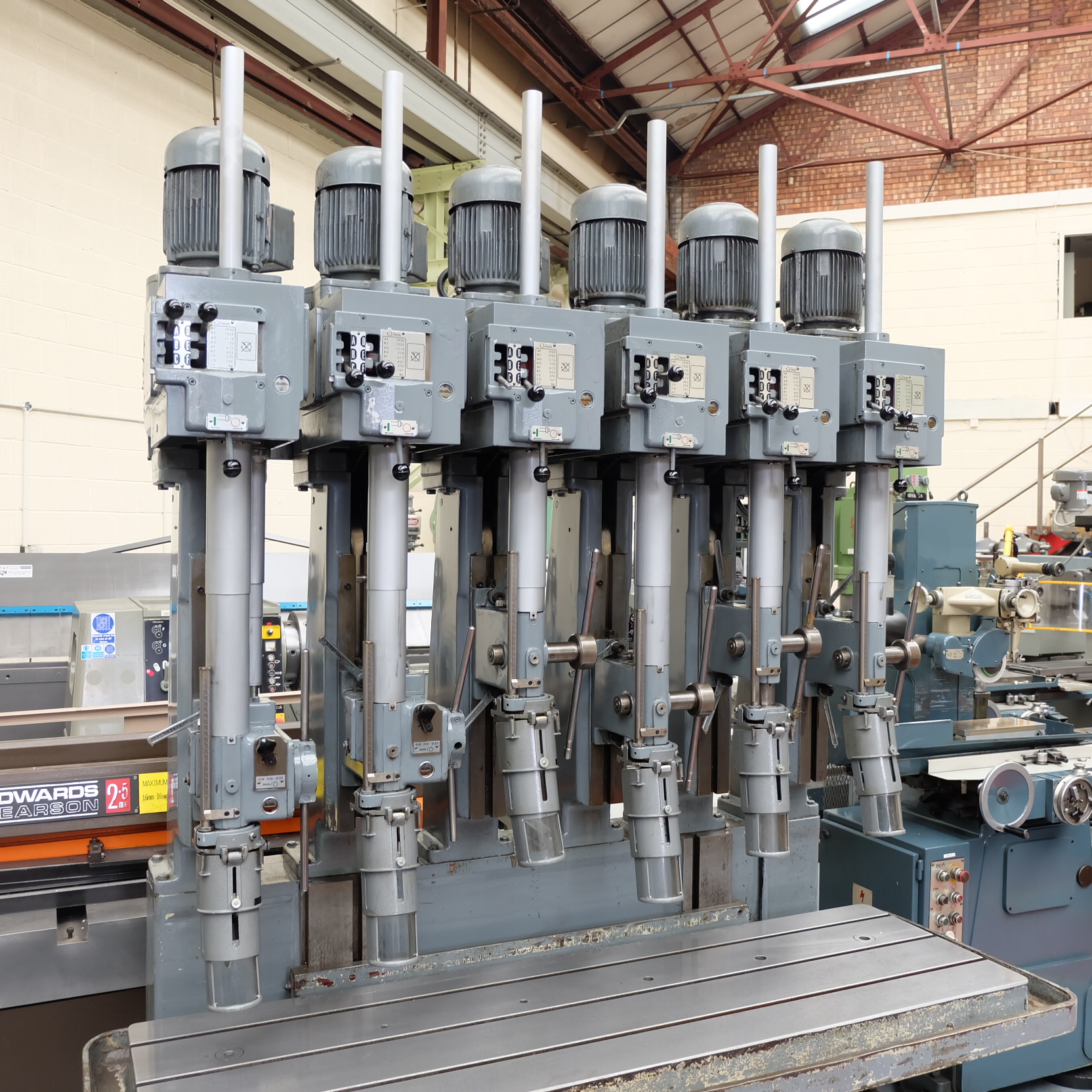Pollard Model 150A/6 Six Spindle In Line Drilling Machine