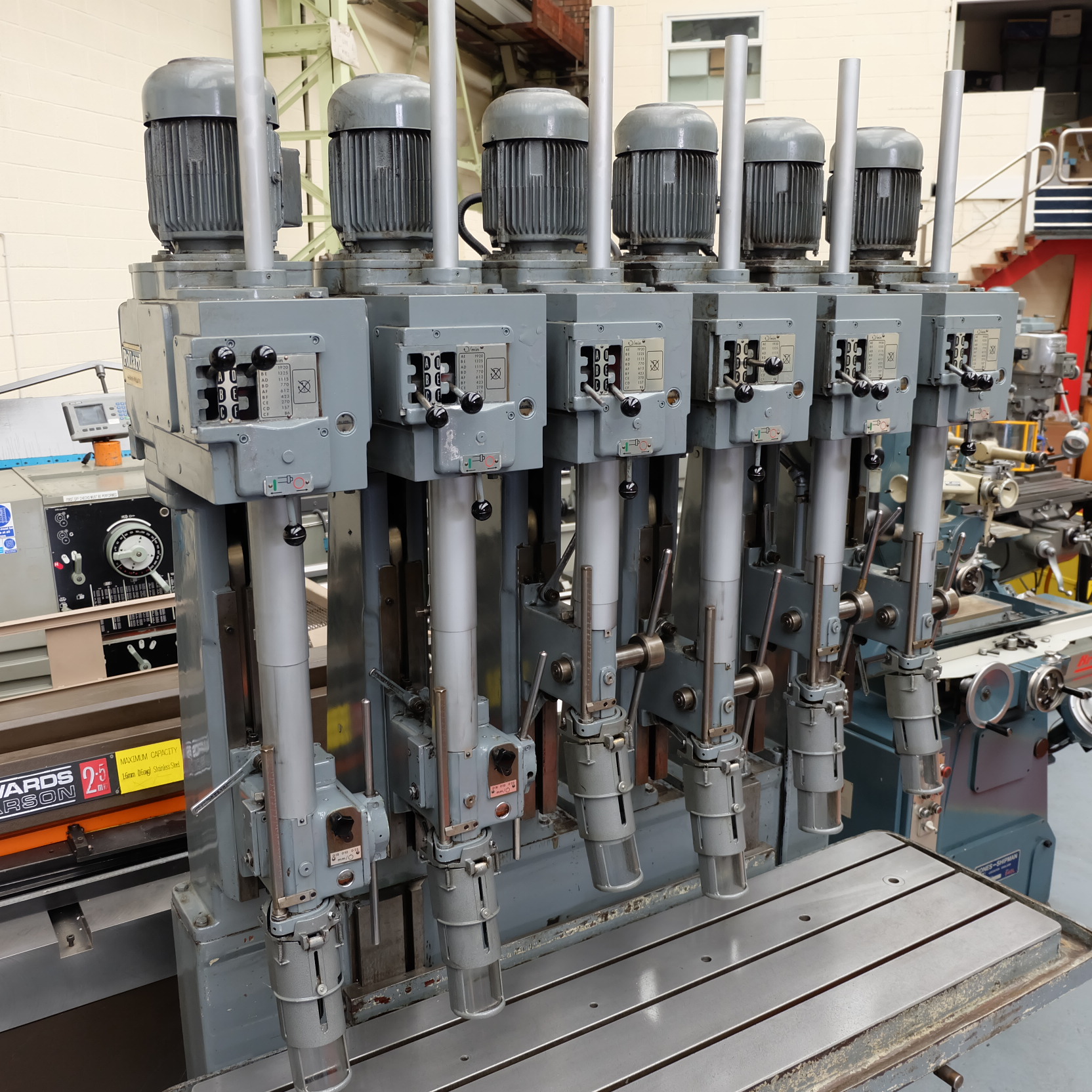 Pollard Model 150A/6 Six Spindle In Line Drilling Machine
