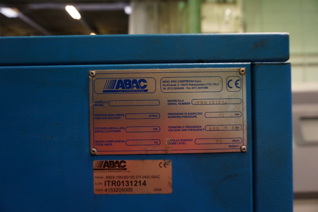 ABAC Genesis 15 Screw Type Compressor