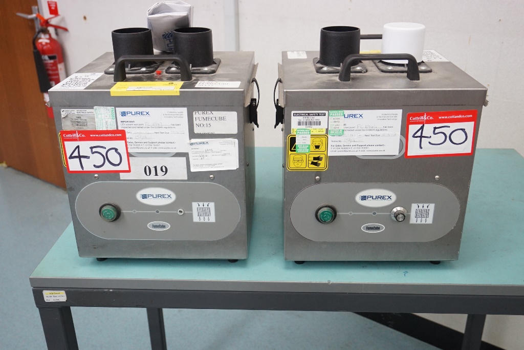 (2) Purex Fumecube 2 Arm Fume Extractors