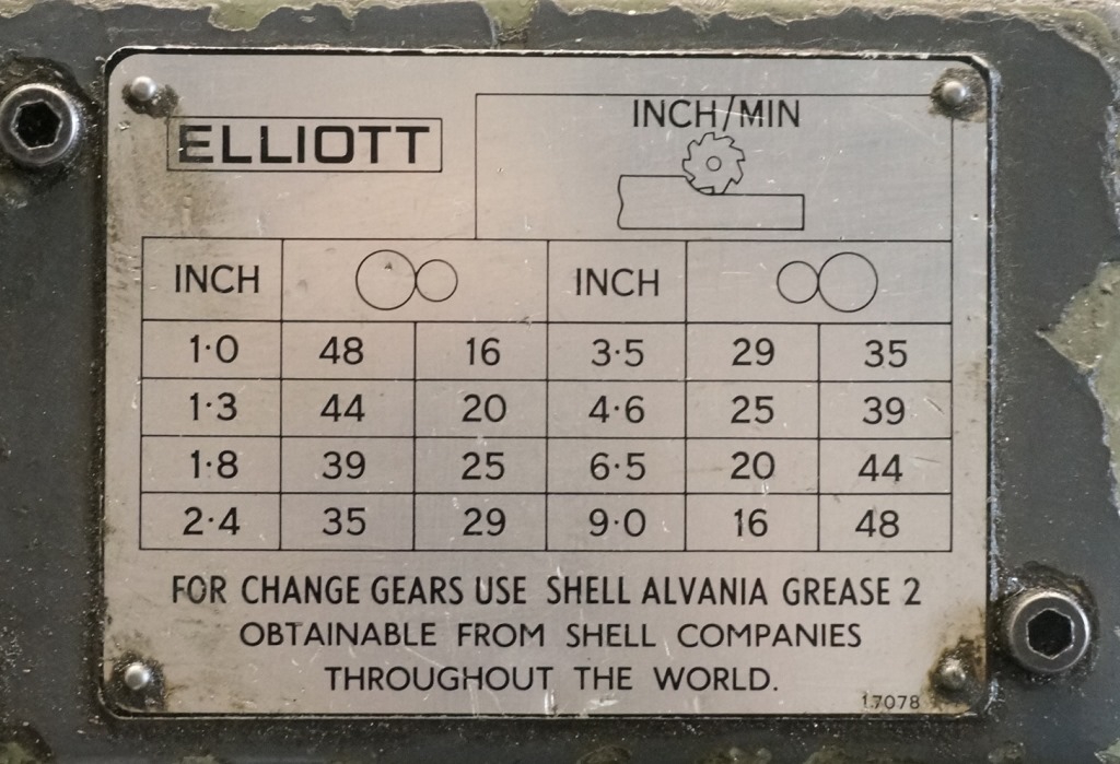 Elliott Type 00. Horizontal/Vertical Milling Machine
