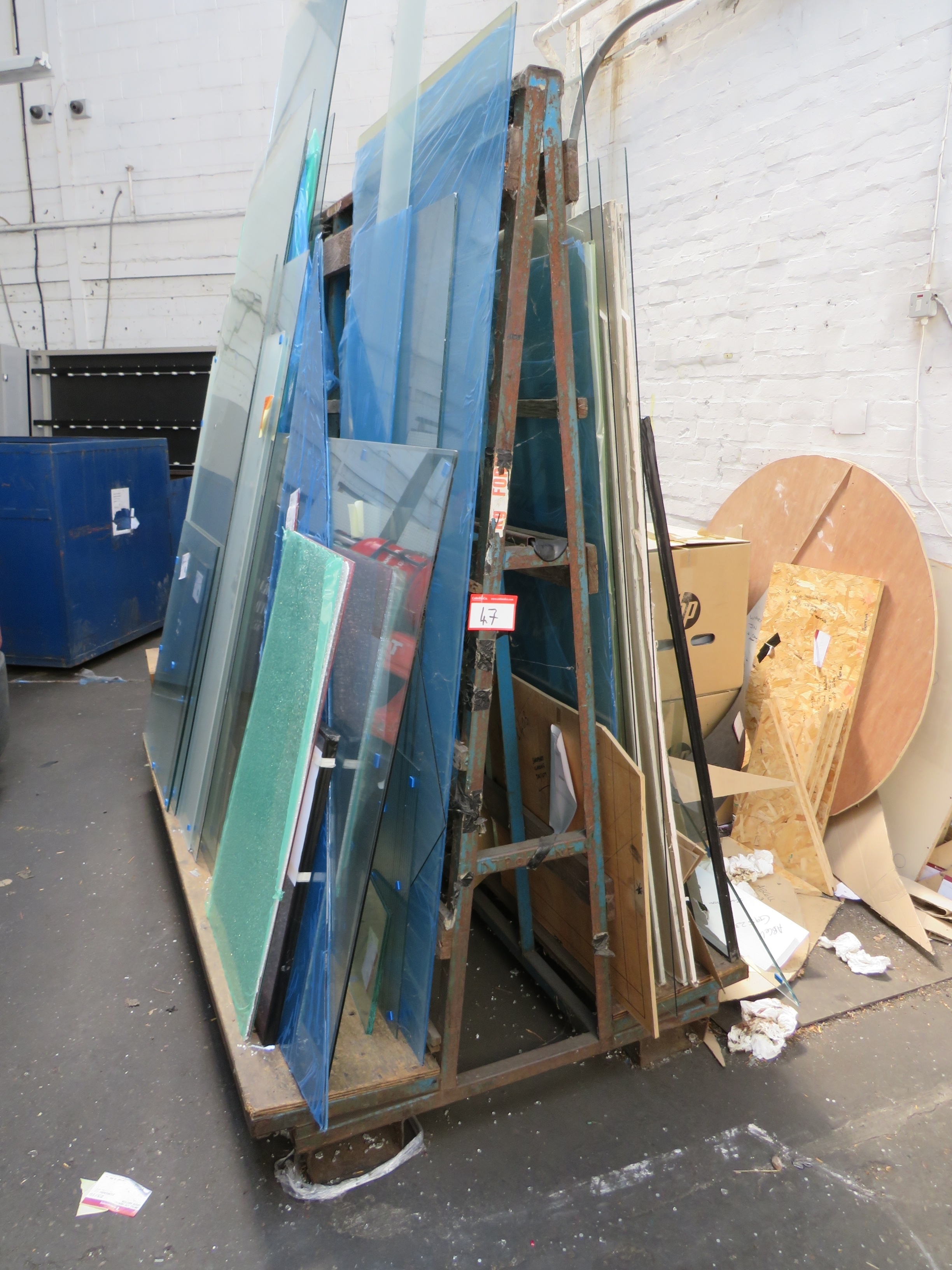 Metal Static A Frame Glass Rack 2.4m x 1.2m x 2.1m High