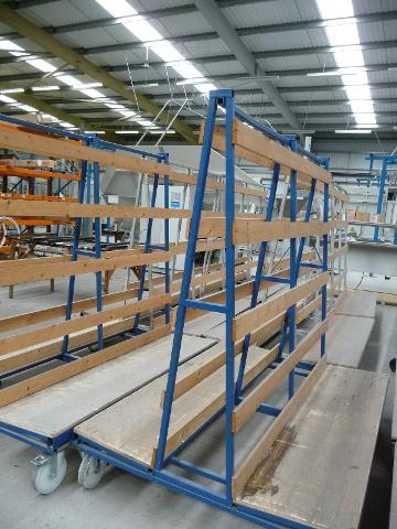 (6) Mobile A-Frame Glass Trolleys