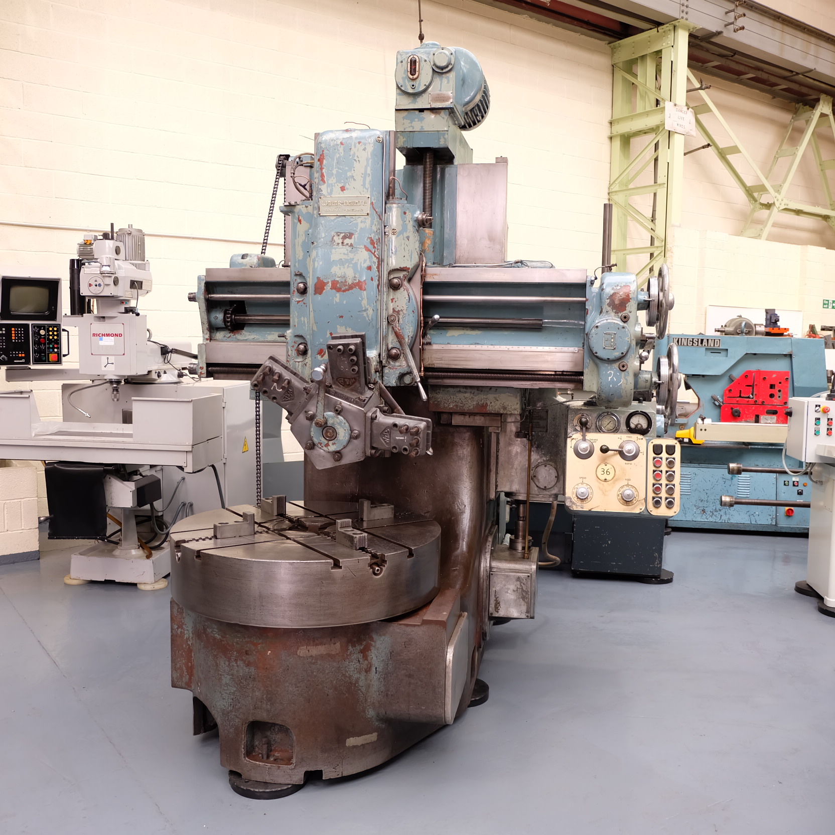 Webster & Bennett 36” EH Elevating Rail Vertical Boring Machine