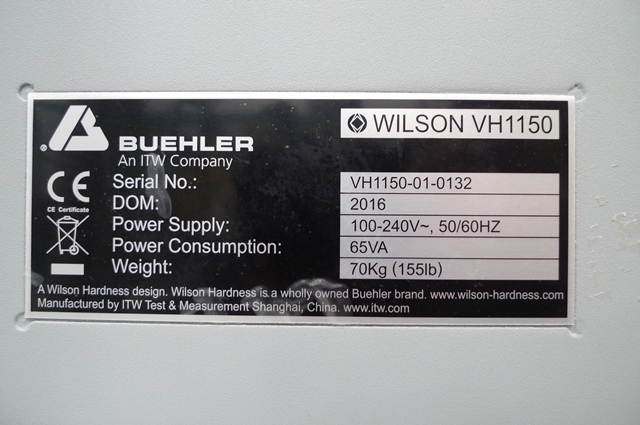 Buelher Wilson VH1150 Vickers Hardness Tester