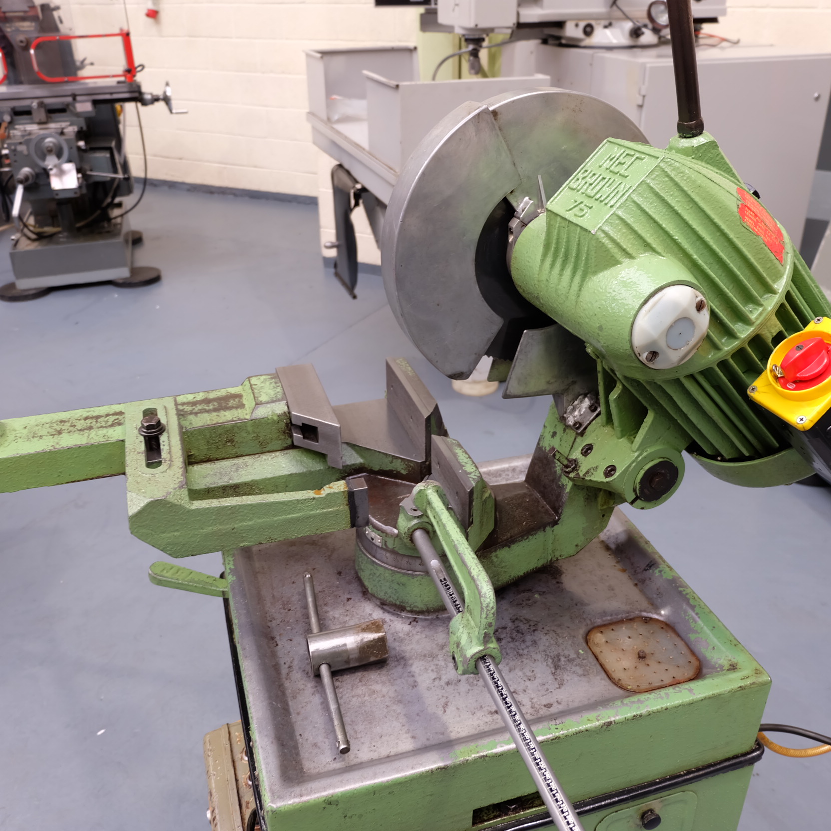 Pedrazzoli Mec Brown 75 Circular Pull Down Saw on Pedestal Base