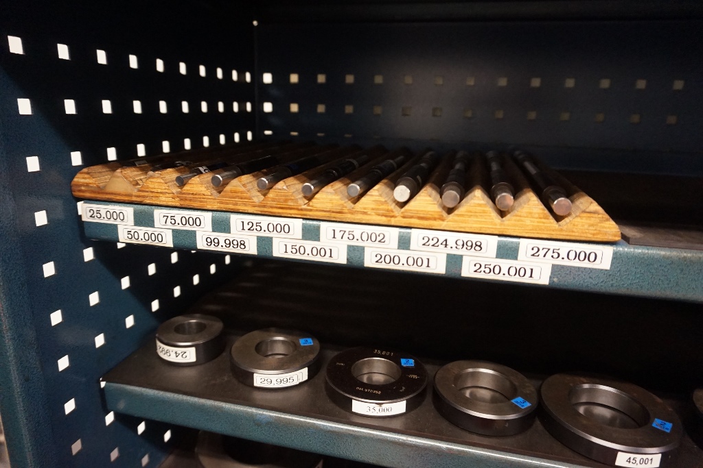Cupboard with Shelving, Rings for Bore Gauges and Cupboard