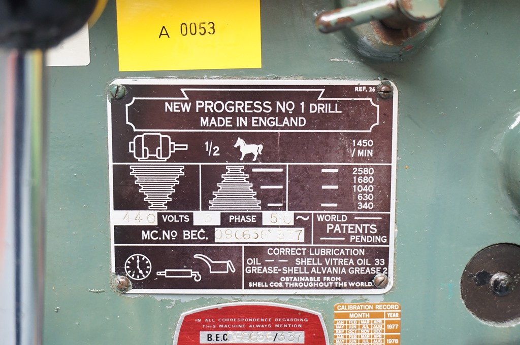 Elliott Progress No1 Pillar Drill