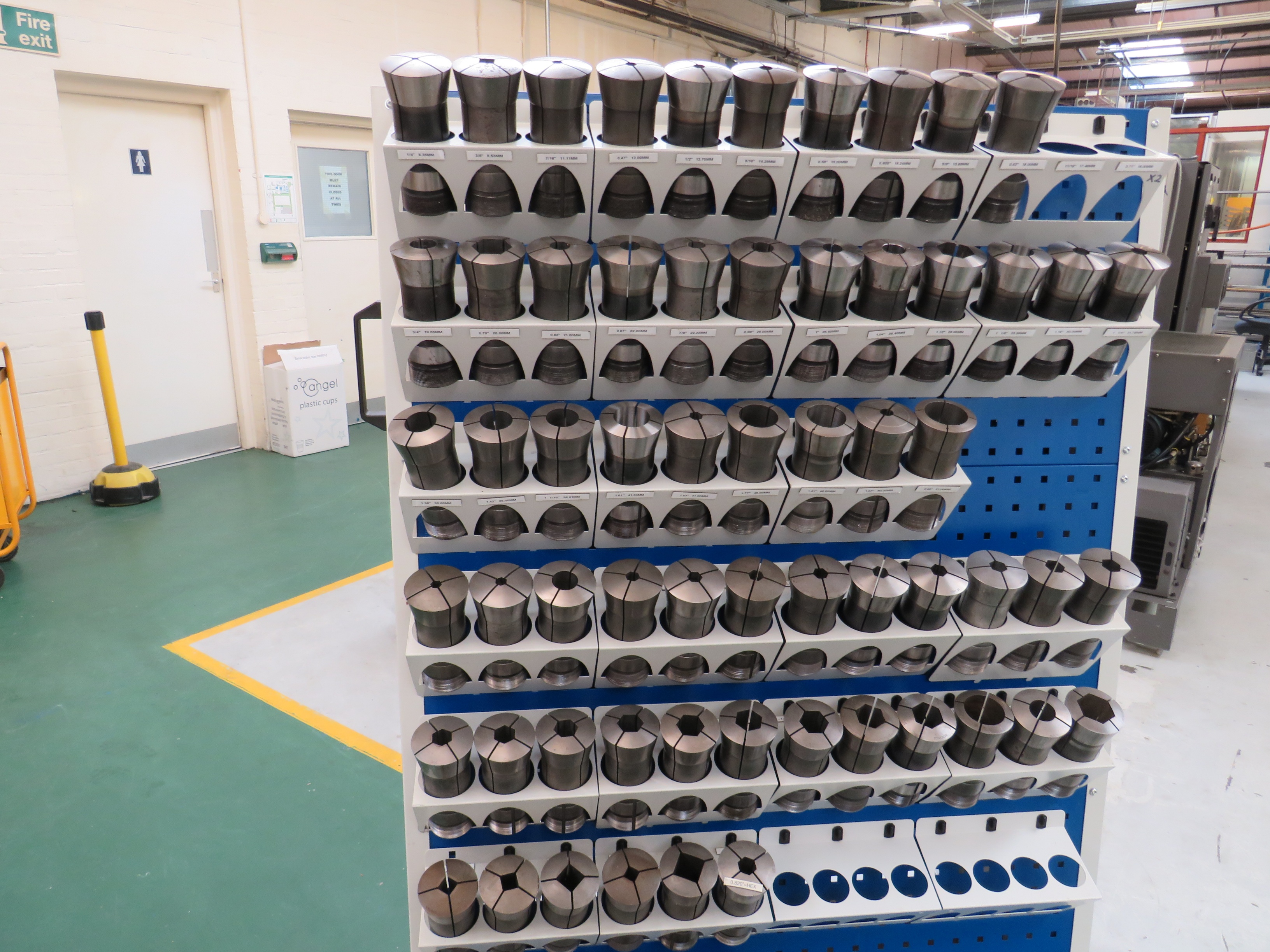 Rack with Qty of 20C Collets suitable for Hardinge Lathe