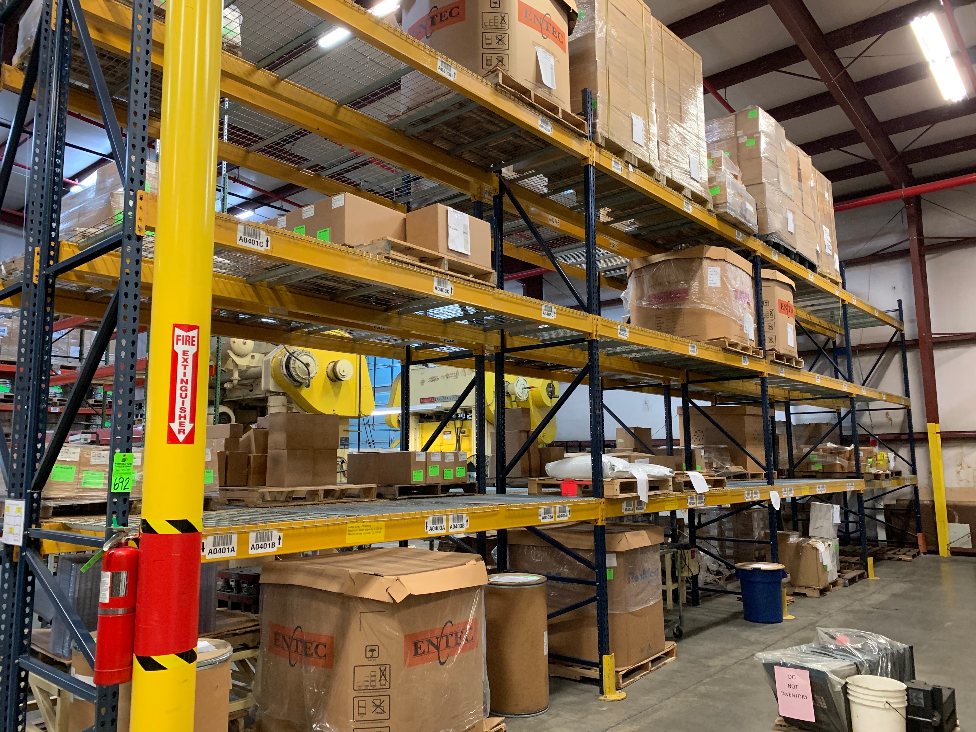 Lot of (4) Sections of Pallet Racking, 16'T x 12'W x 42"D Sections