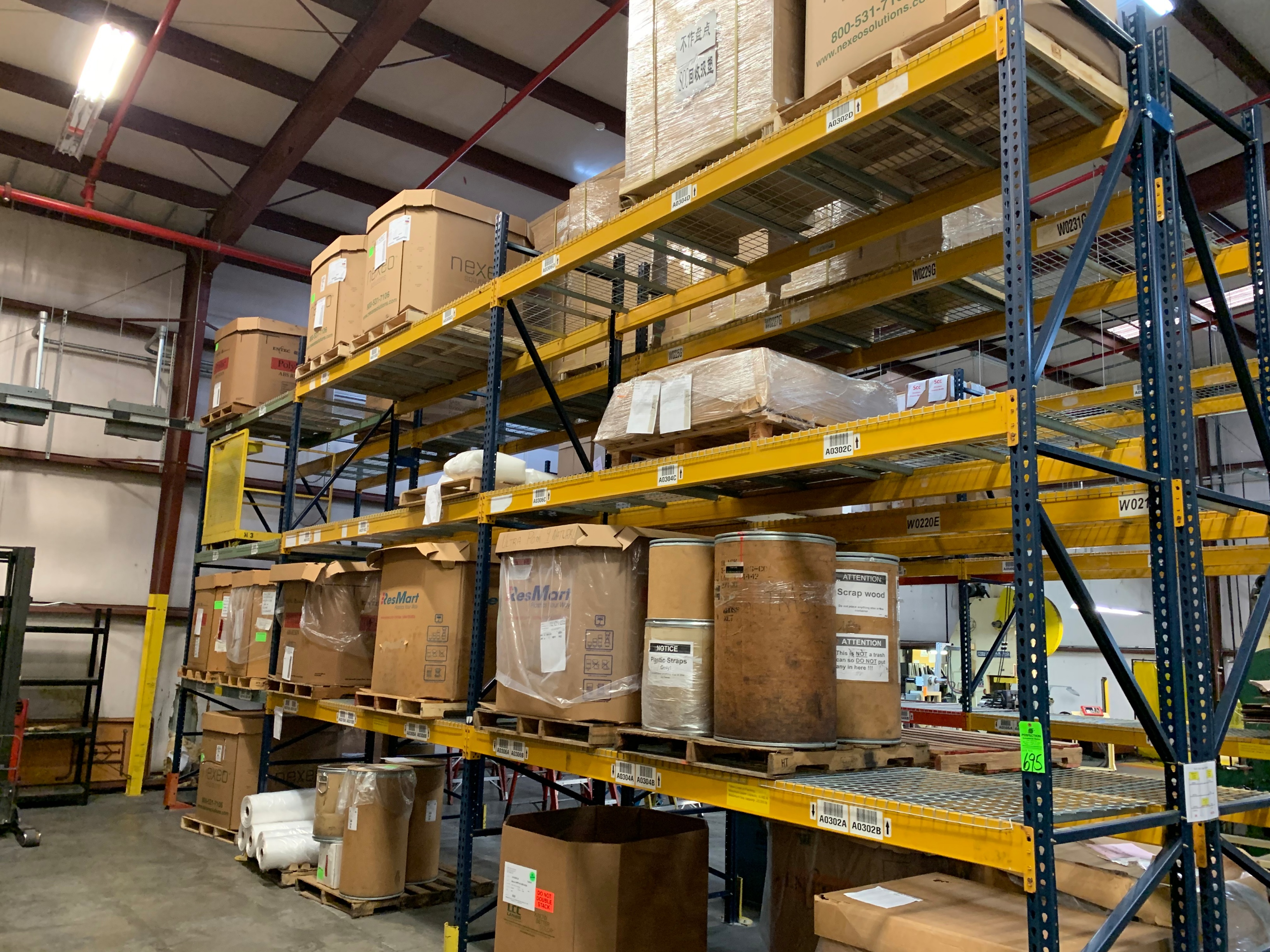 Lot of (3) Sections of Pallet Racking, 16'T x 12'W x 42"D Sections